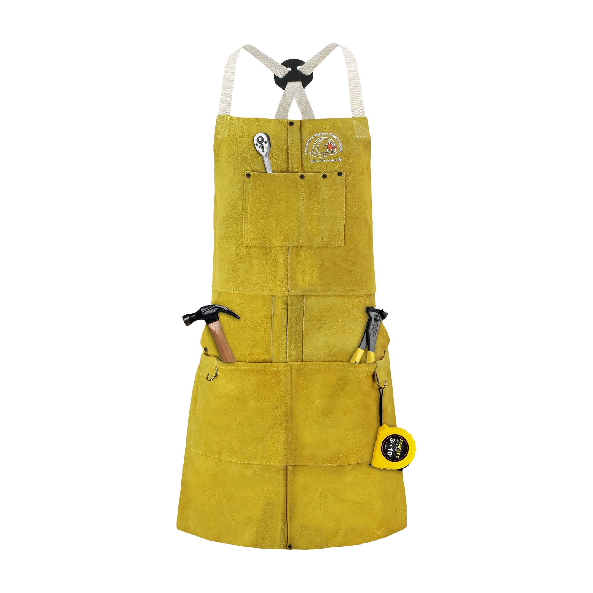THE STRONGARM Leather Welding Apron, Premium Cow Split Leather, 7 ...