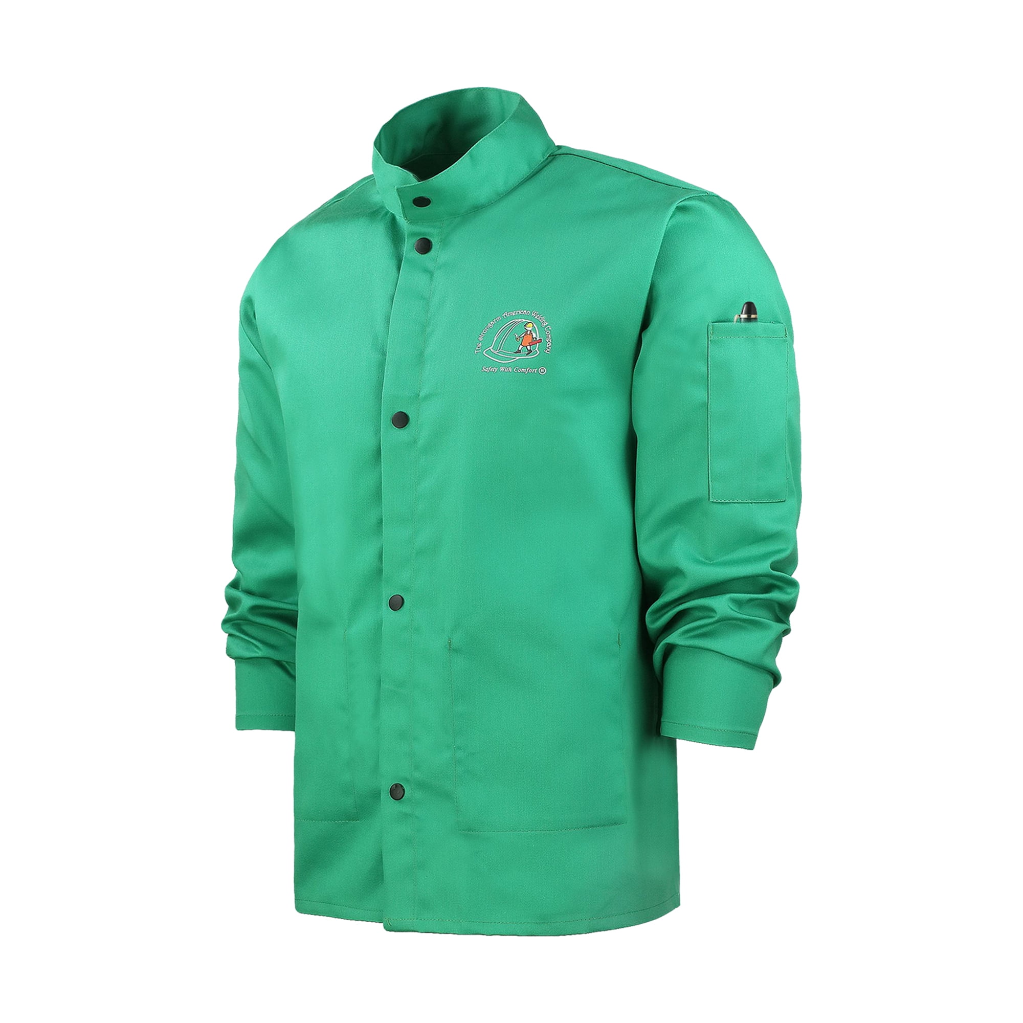 Strongarm Welding Jacket, Green, Arc-Rated, Flame-Resistant, Breathable ...