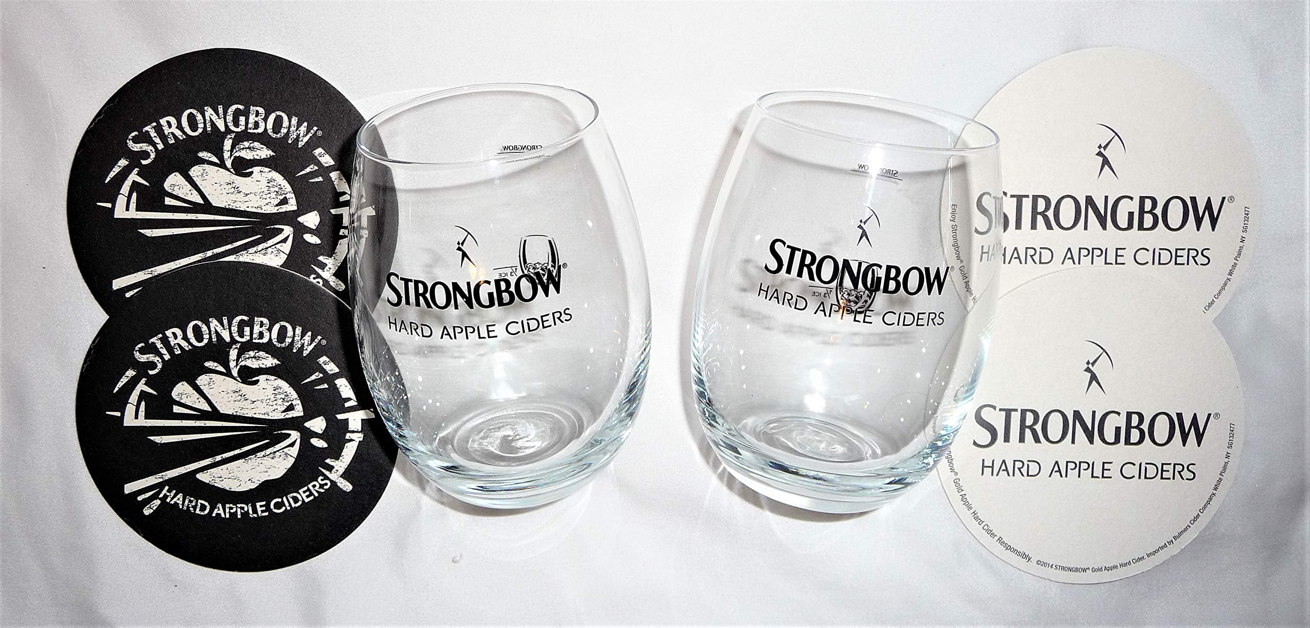 Strongbow Hard Apple Cider Glass Set w/Coasters ~ 2 Pack - Walmart.com