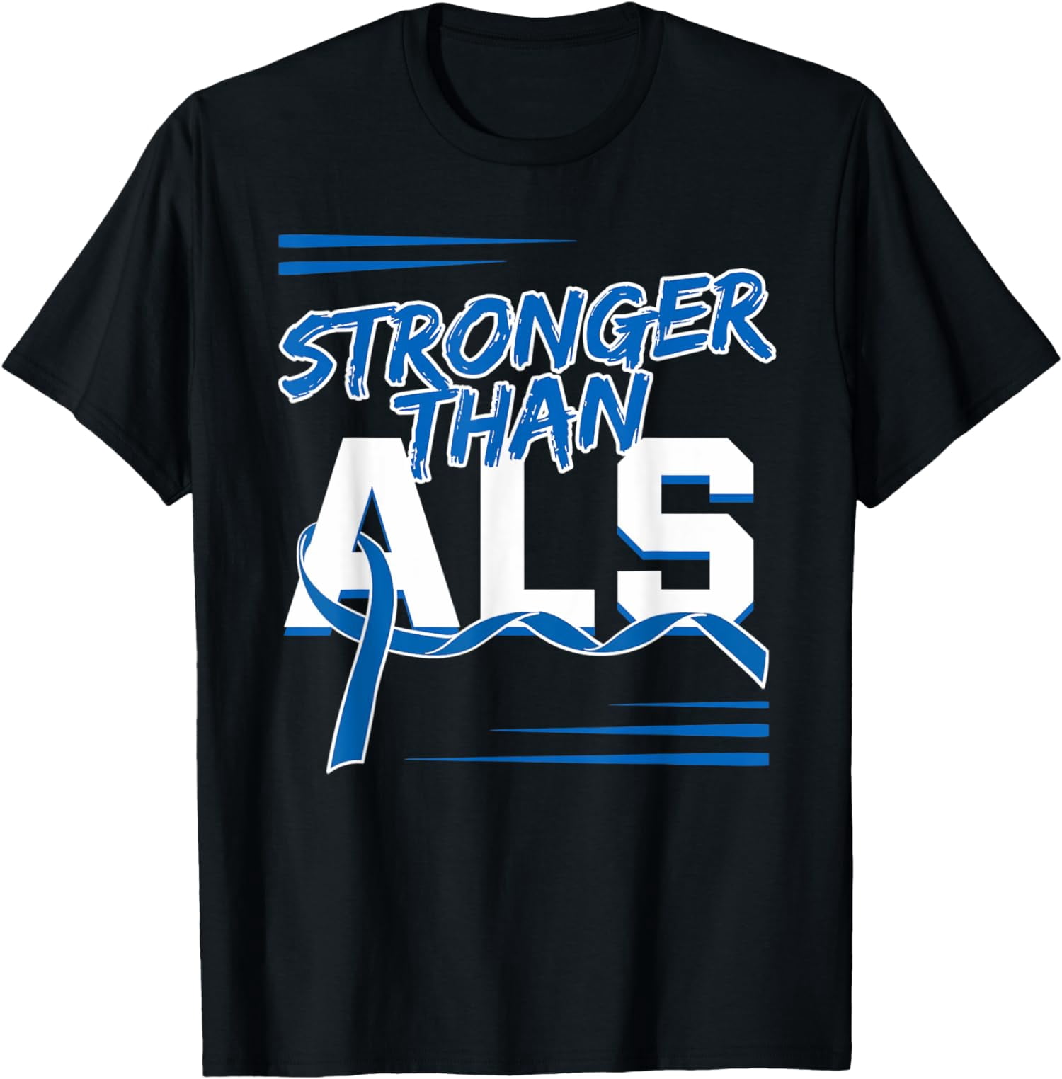 Stronger Than ALS Awareness Amyotrophic Lateral Sclerosis T-Shirt ...