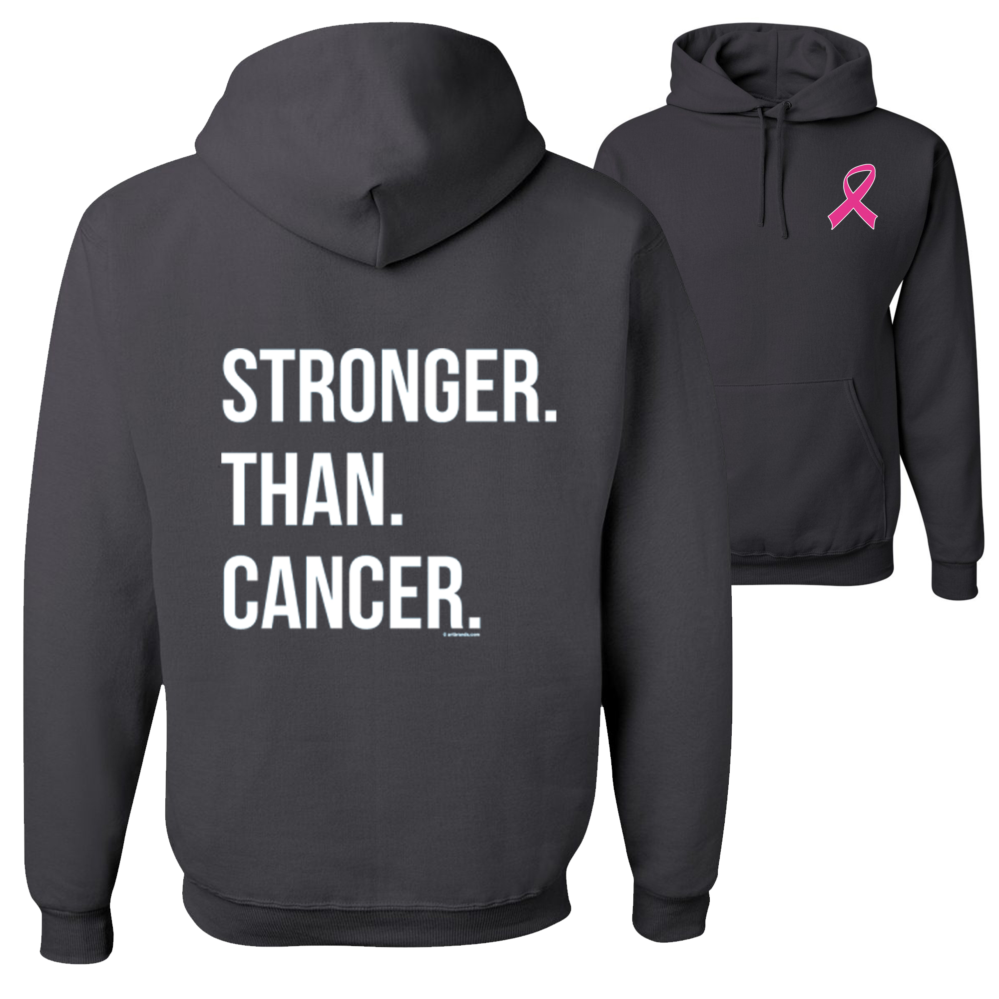 Stronger Than Cancer Breast Cancer Awareness Survivor FRONT&BACK Mens ...