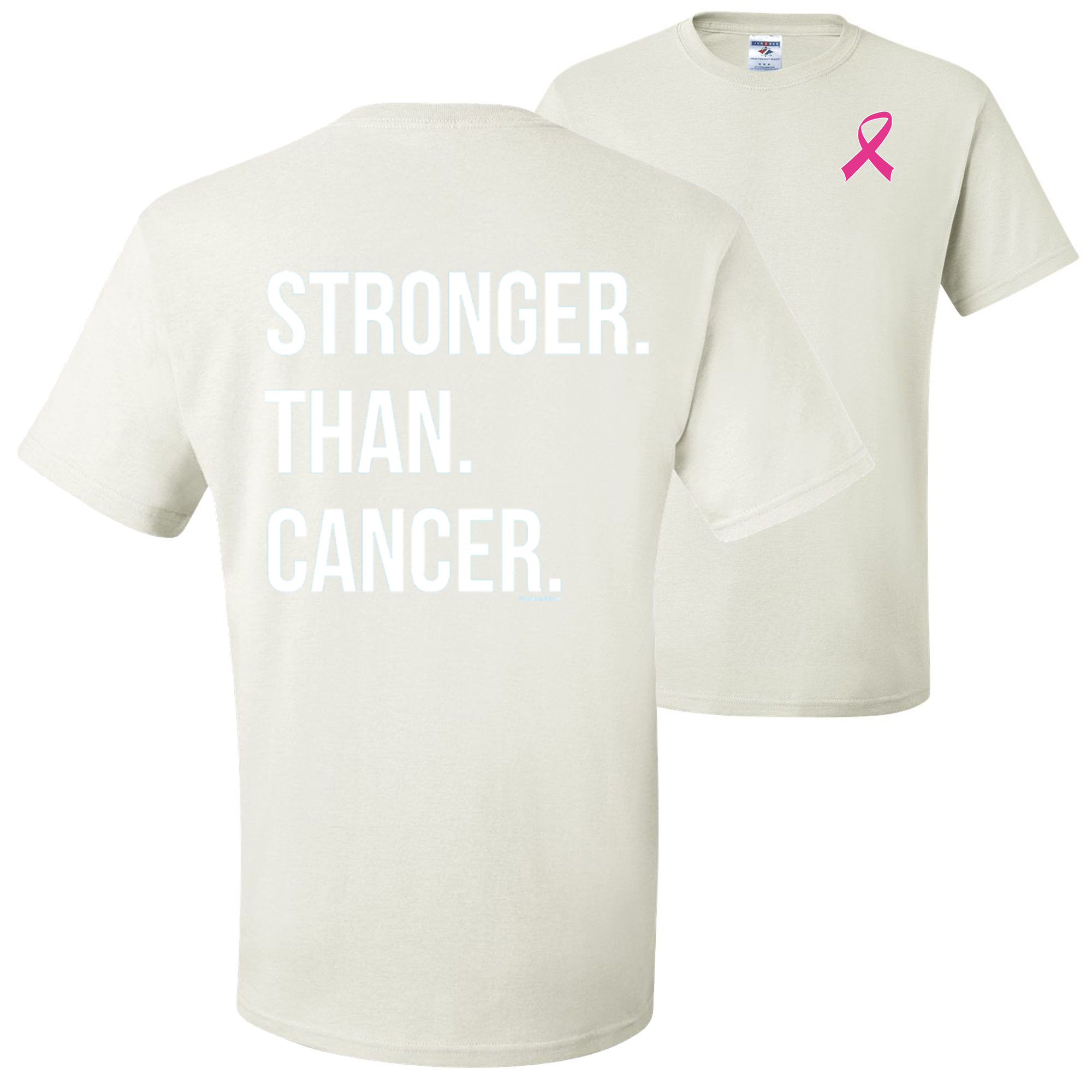 Stronger Than Cancer Breast Cancer Awareness Survivor Frontandback Mens T