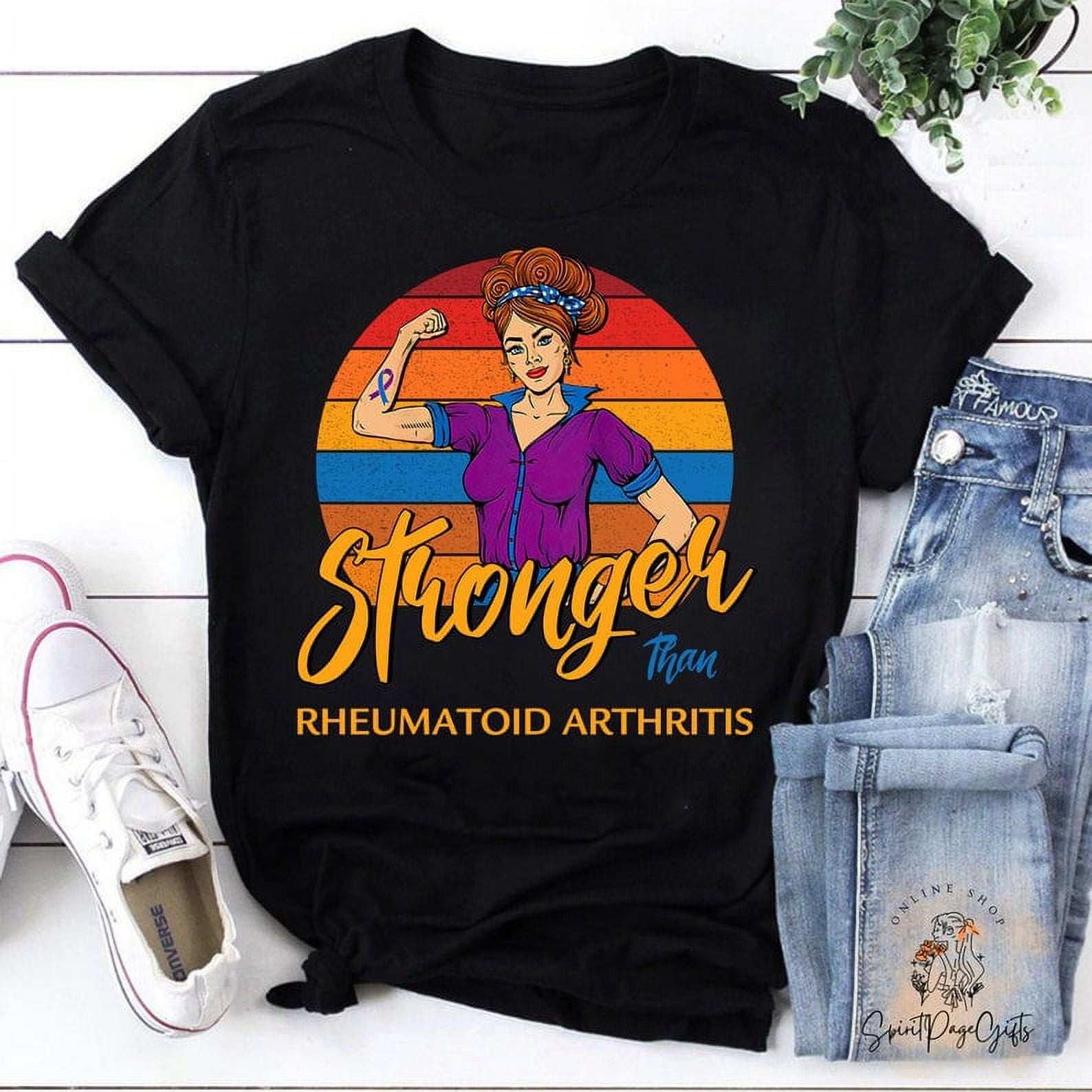 Stronger Than Rheumatoid Arthritis Vintage Sunset T-Shirt, Rheumatoid ...