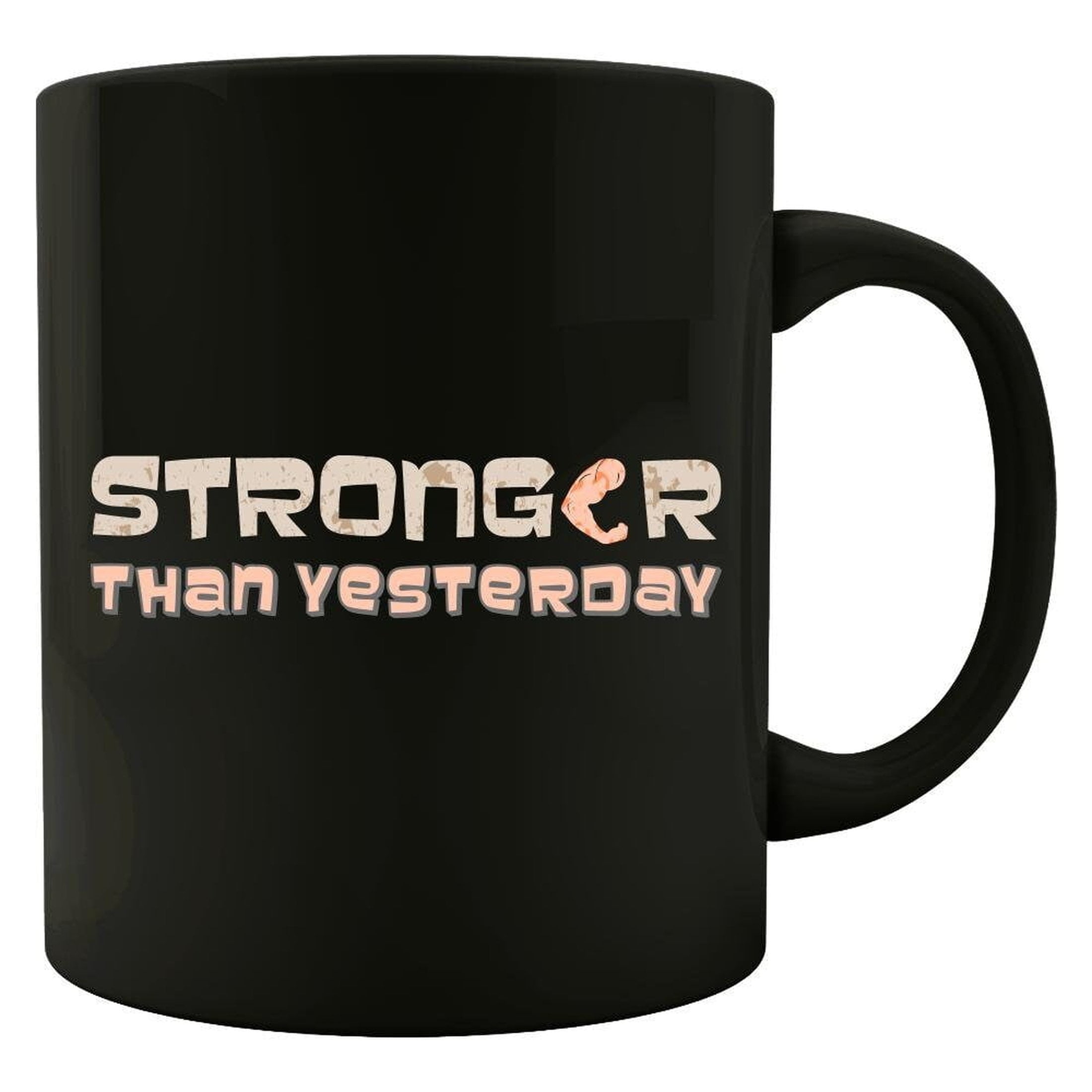 Funny Weightlifting Mug - Stronger Than Yesterday Bodybuilding Coffee ...