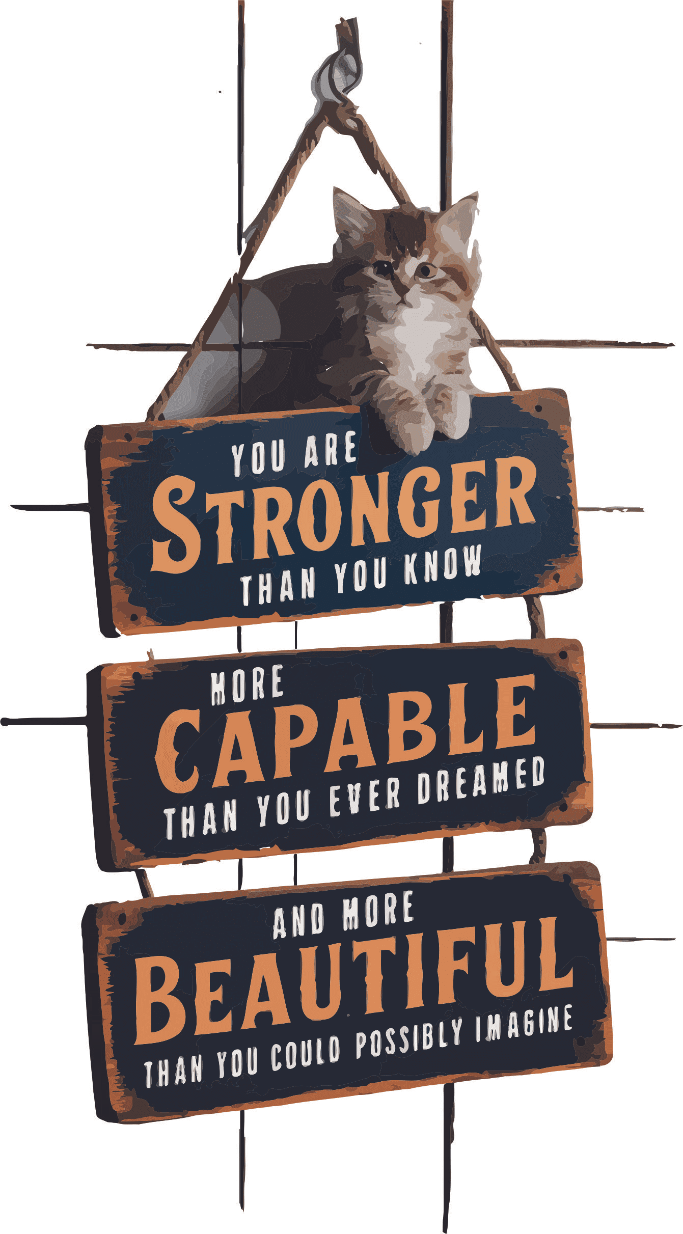Stronger Than You Know Quote Cat Kitten Positive Life Motivation ...