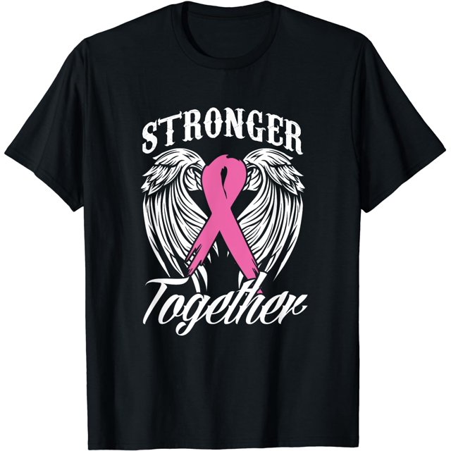 Stronger Together Breast Cancer Awareness Month Pink Ribbon T Shirt