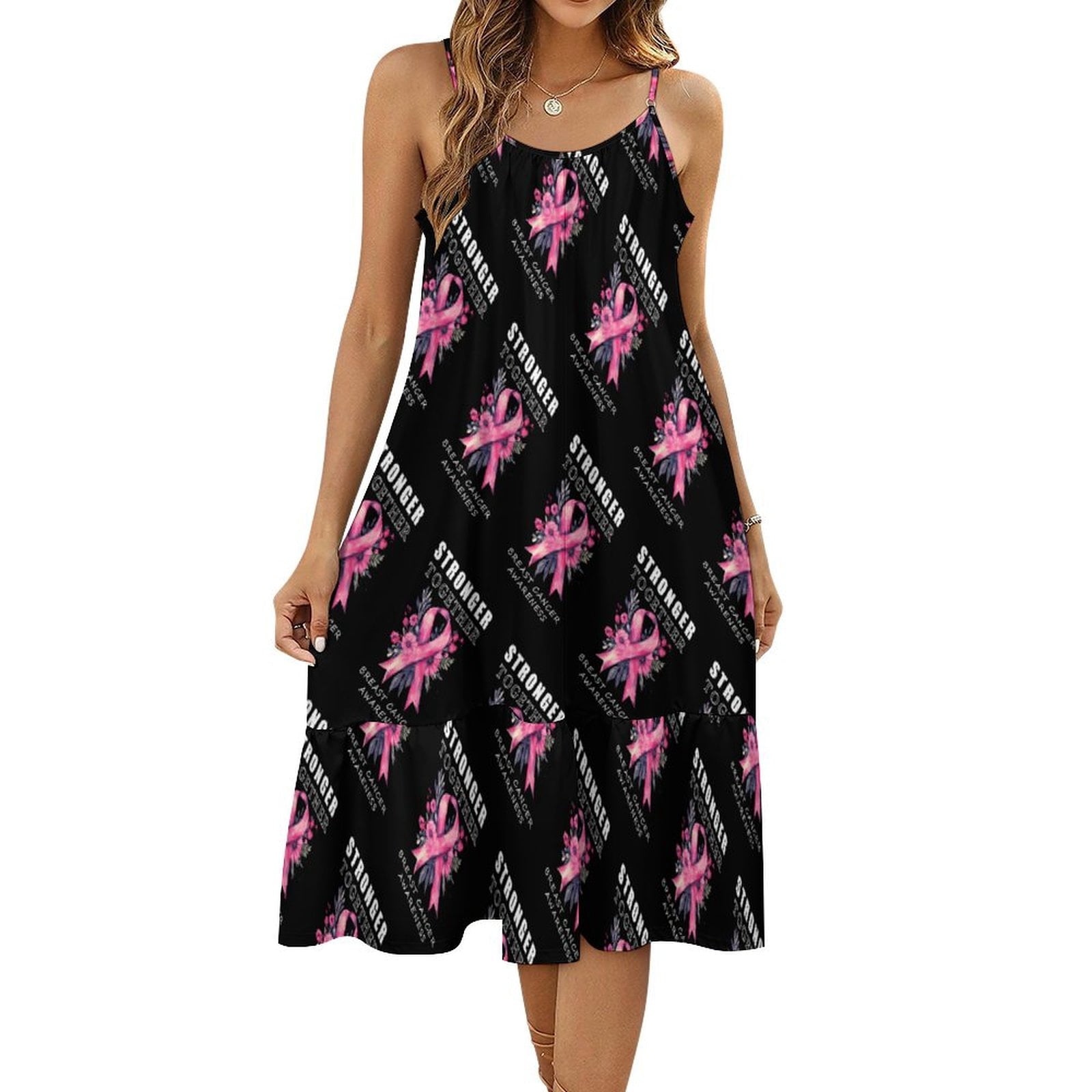 Stronger Together Breast Cancer Pink Ribbon Awareness Women Summer ...