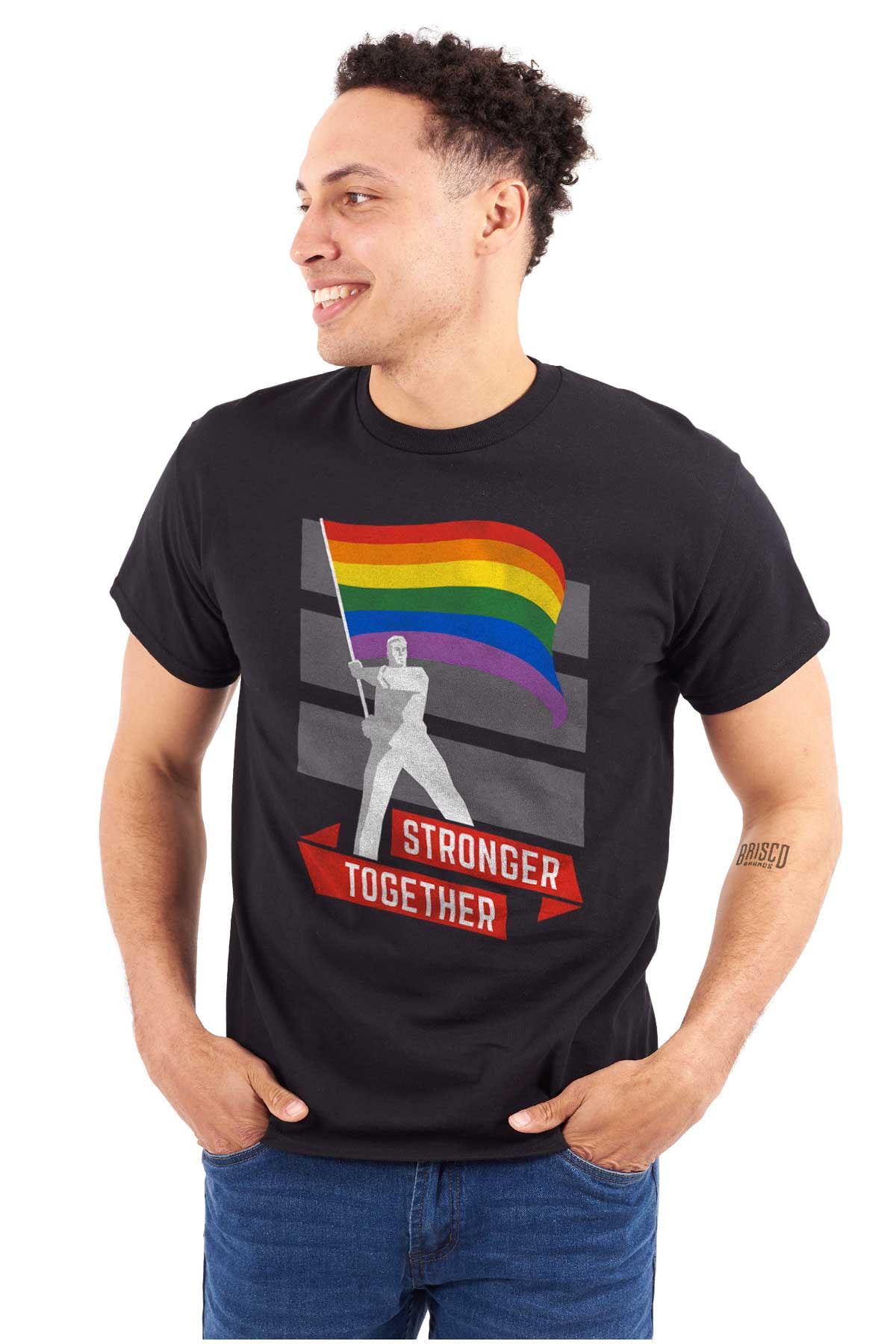 Stronger Together Gay Pride Flag Men's Graphic T Shirt Tees Brisco ...
