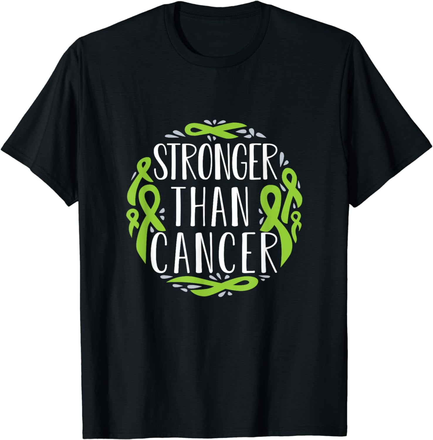 Stronger Than Cancer Lime Green Ribbon Lymphoma Survivor T Shirt