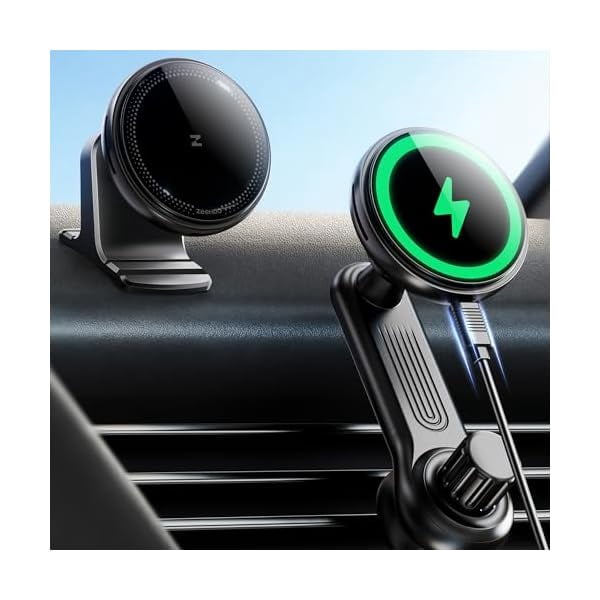 [Strongest Magnet Power] Magnetic Wireless Car Charger Mount,Mag-Safe ...
