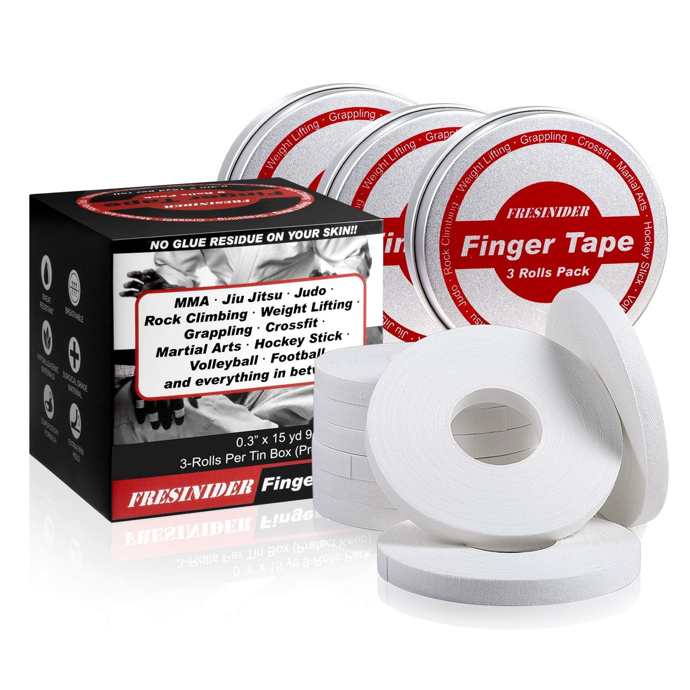 Stronghold Athletic Tape Set for Climbing, BJJ, MMA - No Residue 9 Pack ...