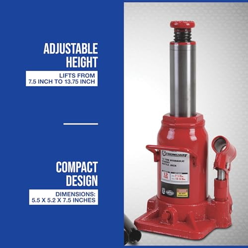 Strongway 12-Ton Stubby Hydraulic Bottle Jack - Walmart.com