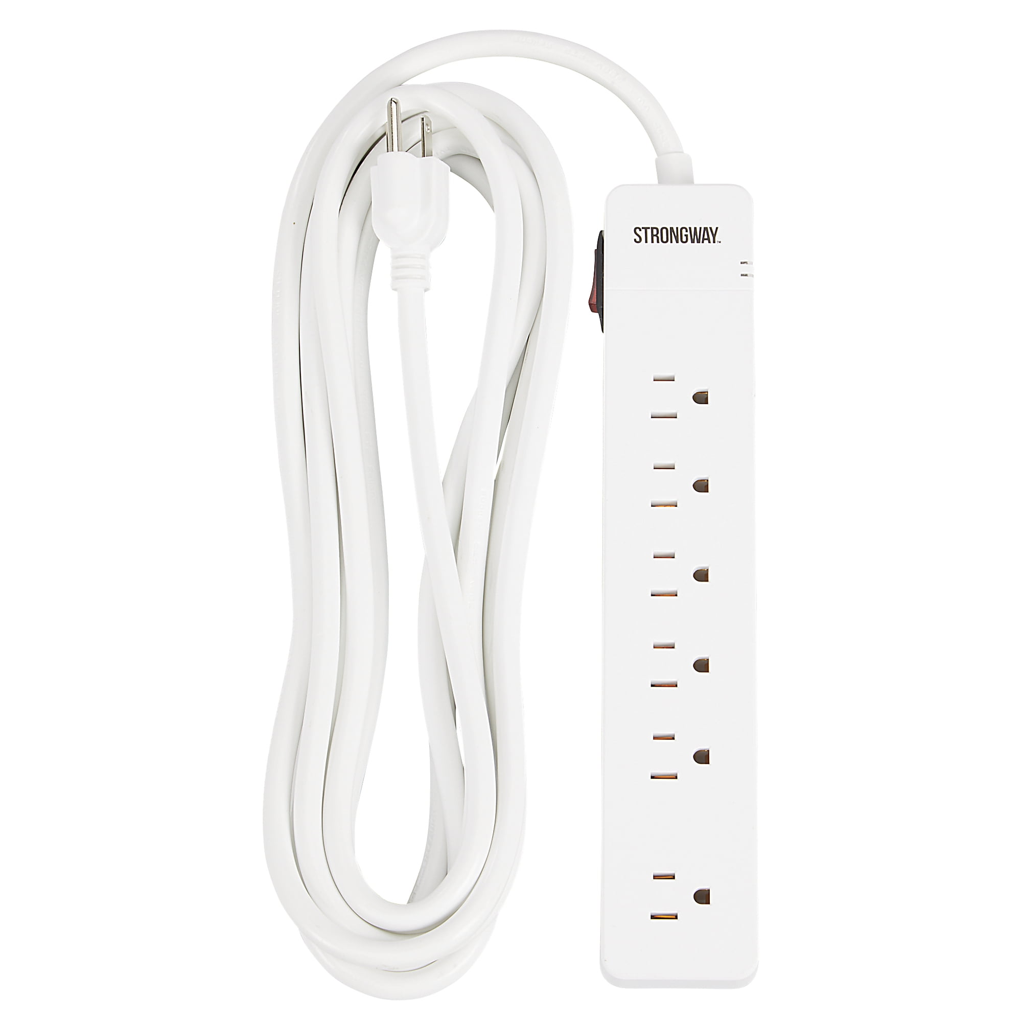 Strongway 6-Outlet Surge Protector Power Strip, 15ft.L, 14/3 Ga., 15 ...