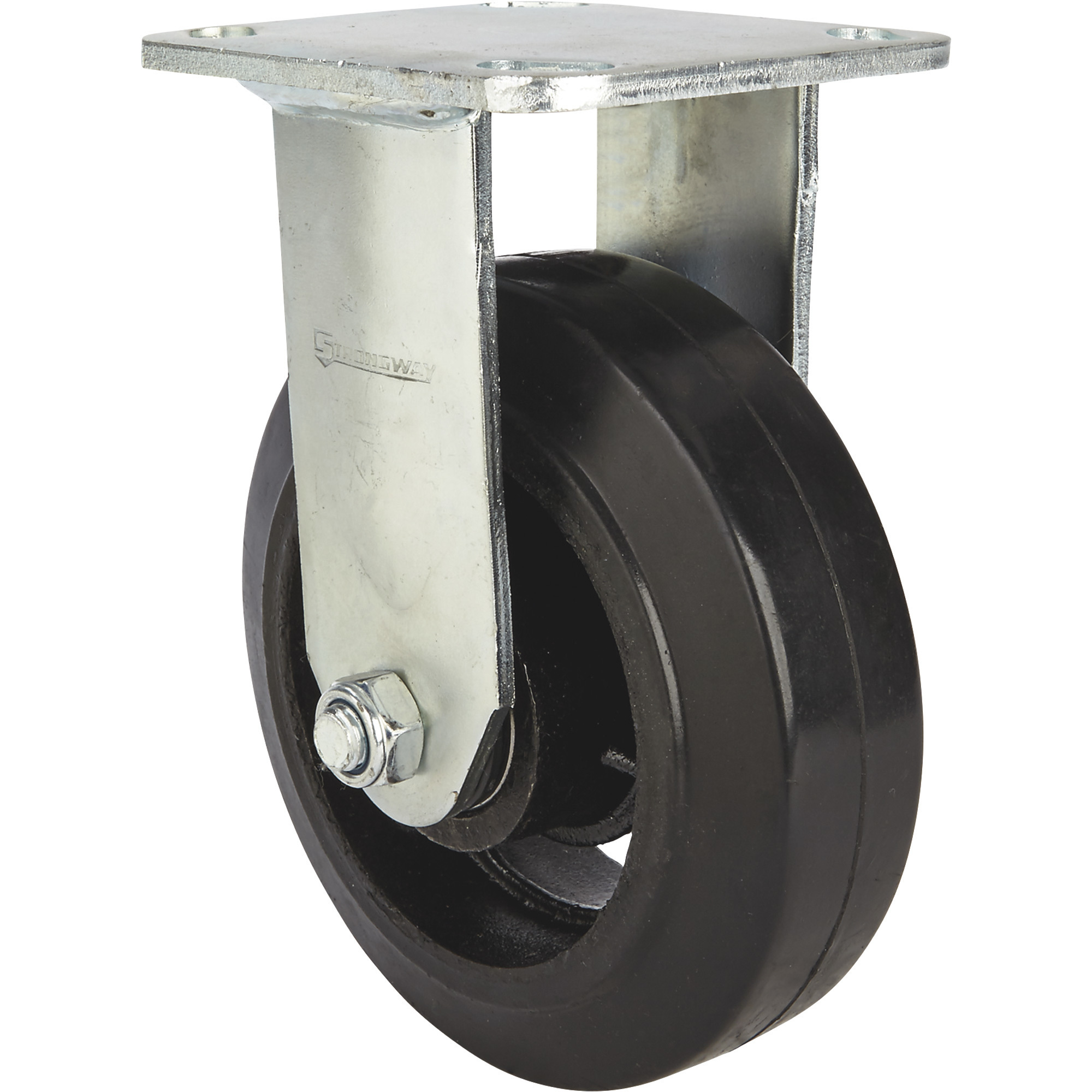Strongway 6in. Heavy-Duty Rubber Rigid Caster, 660-Lb. Capacity ...