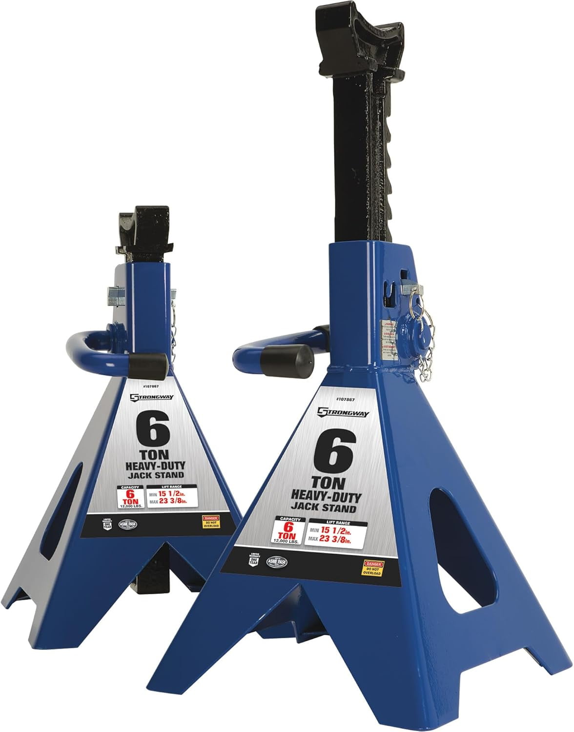 Strongway Double-Locking 6-Ton Jack Stands — 12,000-Lb. Capacity, 1 ...