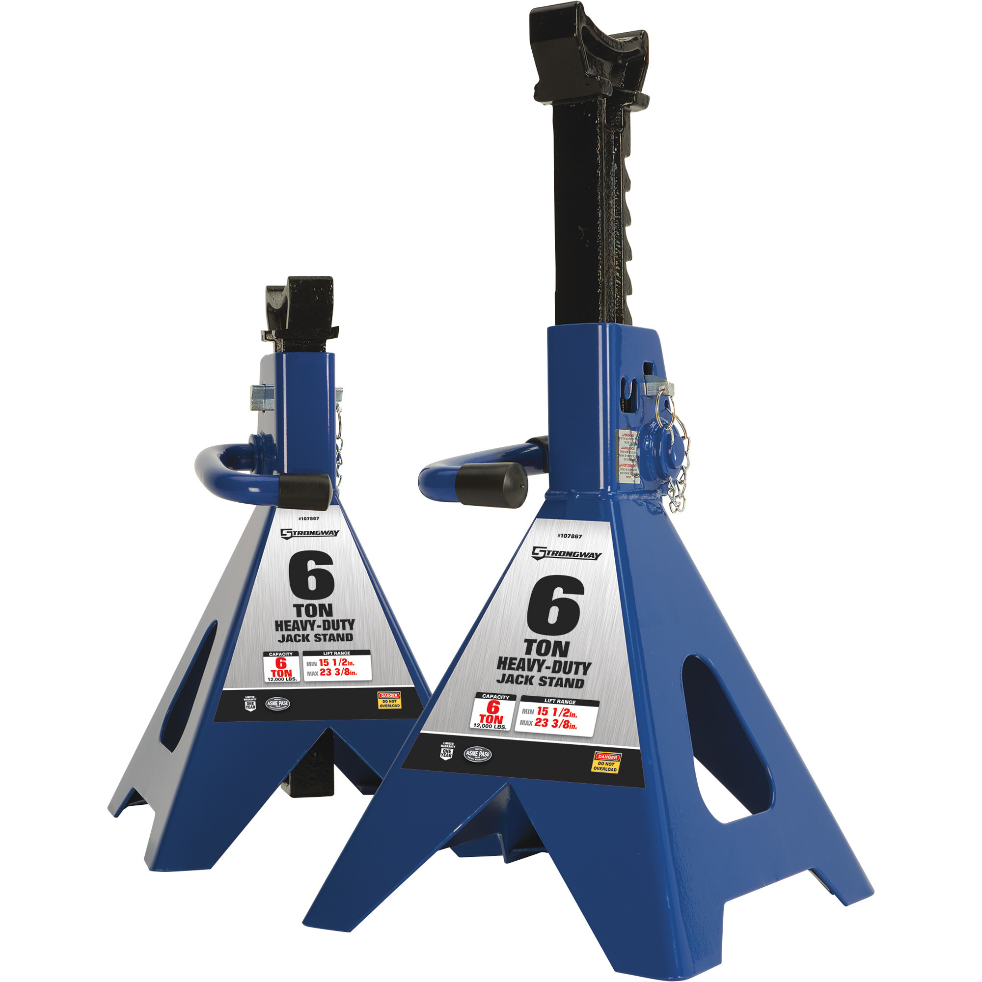 Strongway Double-Locking 6-Ton Jack Stands, 12,000-Lb. Capacity, Pair ...