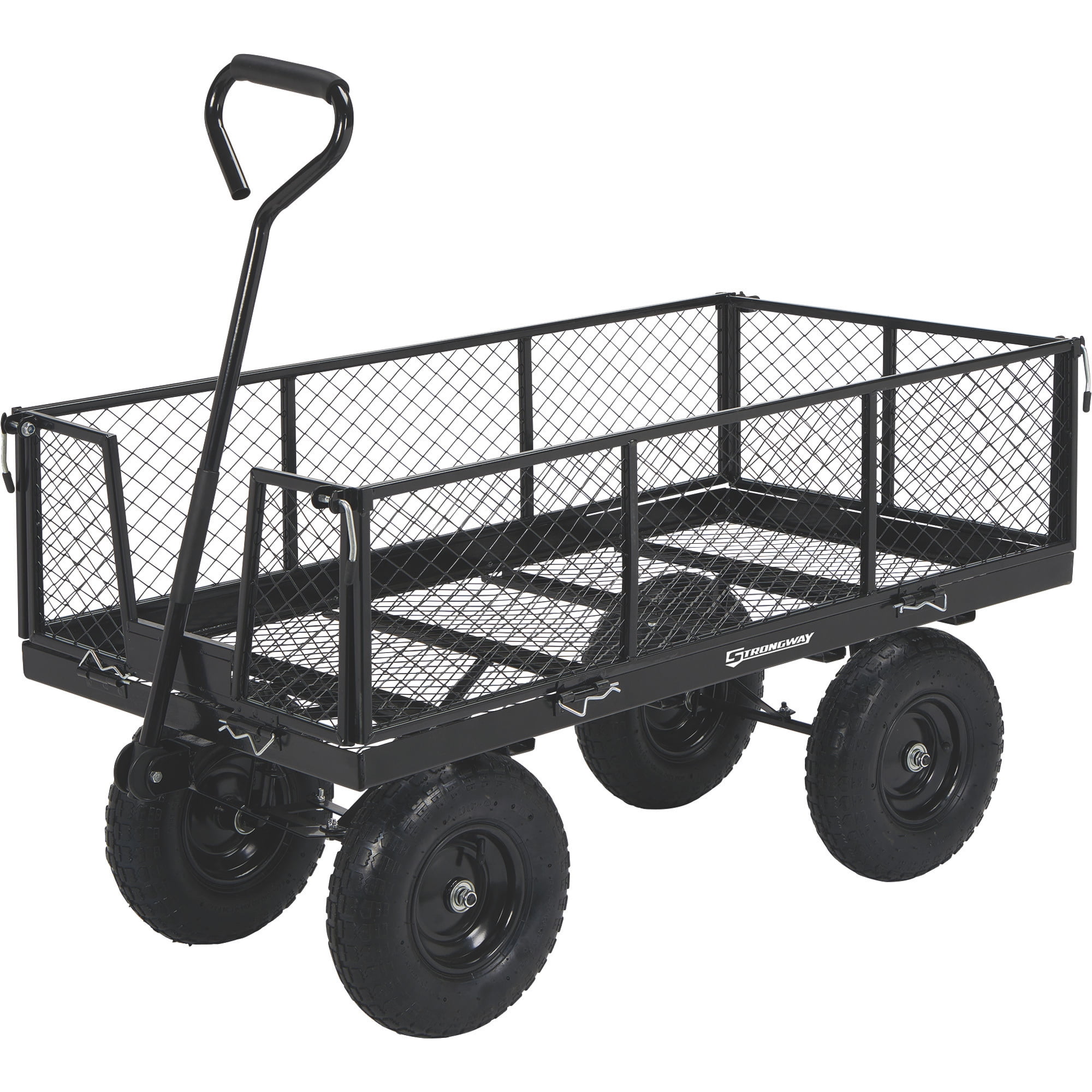 Strongway Garden Wagon, Side Panels Fold or Detach, 1400-Lb. Capacity ...