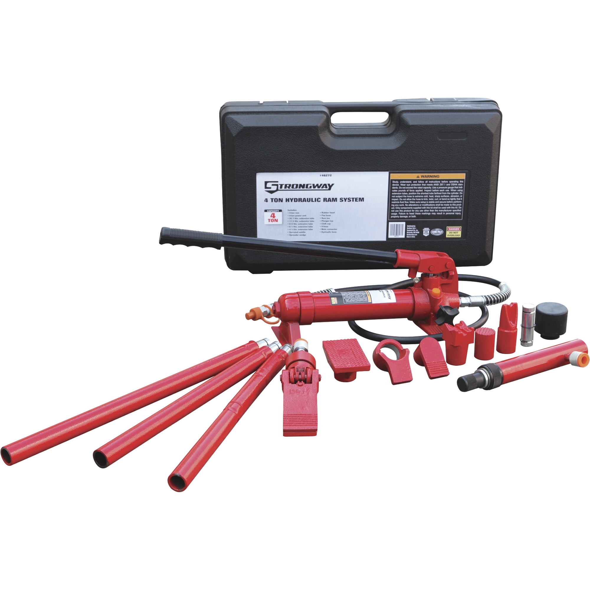 Strongway Hydraulic Ram Kit, 17-Pc., 4-Ton Capacity, Portable, Auto ...