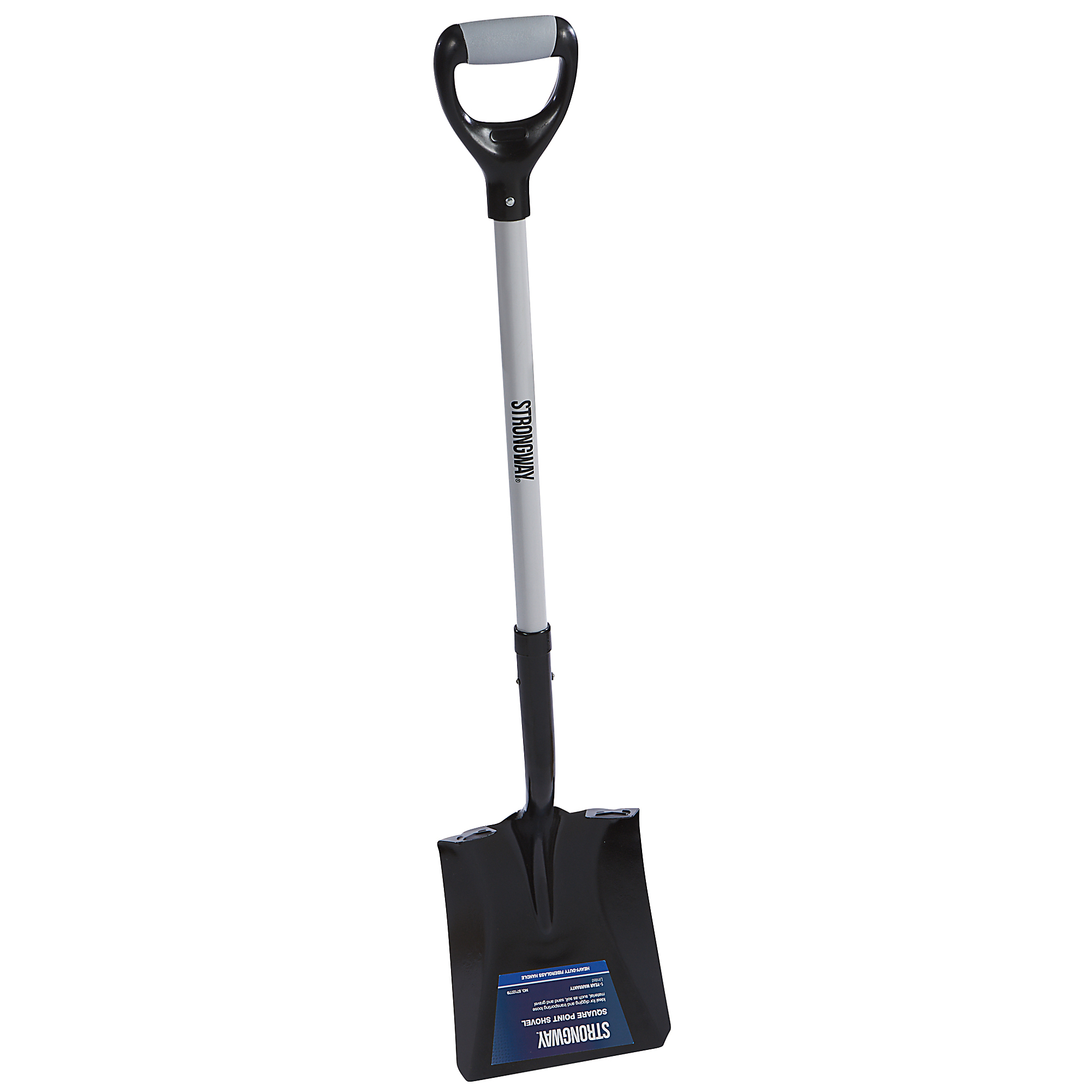 Workforce Tools Square Point Shovel - Sturdy 28” Fiberglass Handle ...