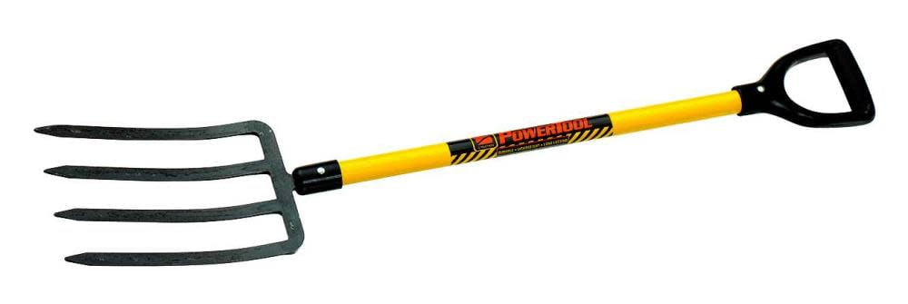 Structron Spading Fork, 4 Tine Forged Head, Yellow Fiberglass Handle ...