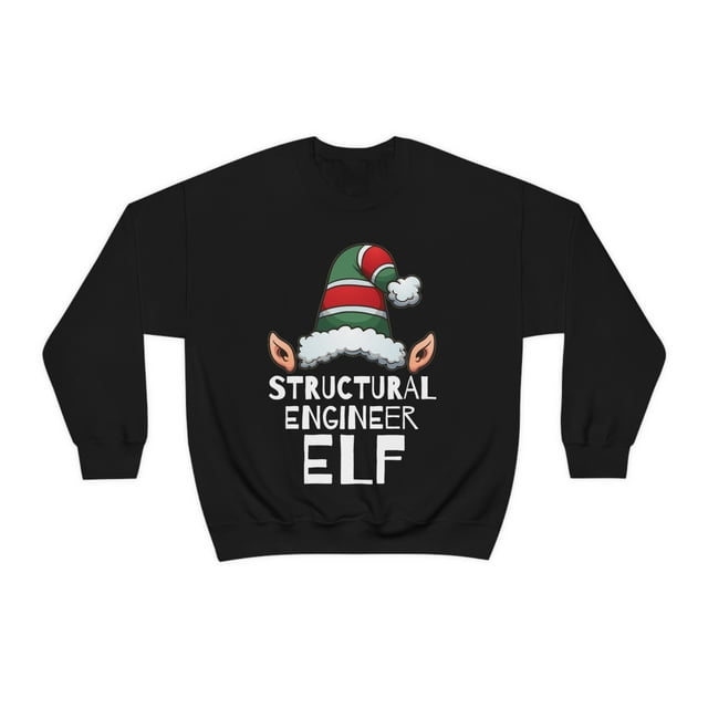 Structural Engineer Elf Unisex Sweatshirt S-2XL Christmas Engineering ...