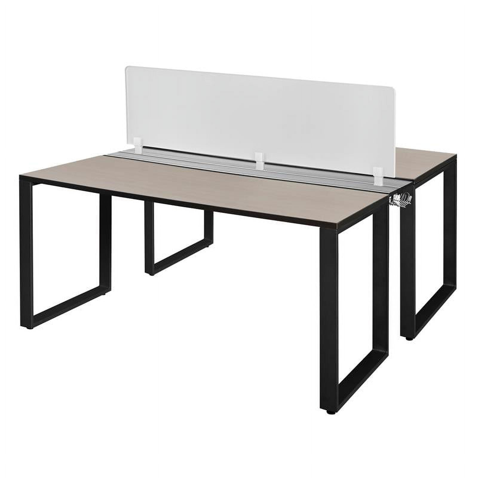 Structure 60 in. x 24 in. Benching System with Privacy Divider - Maple ...