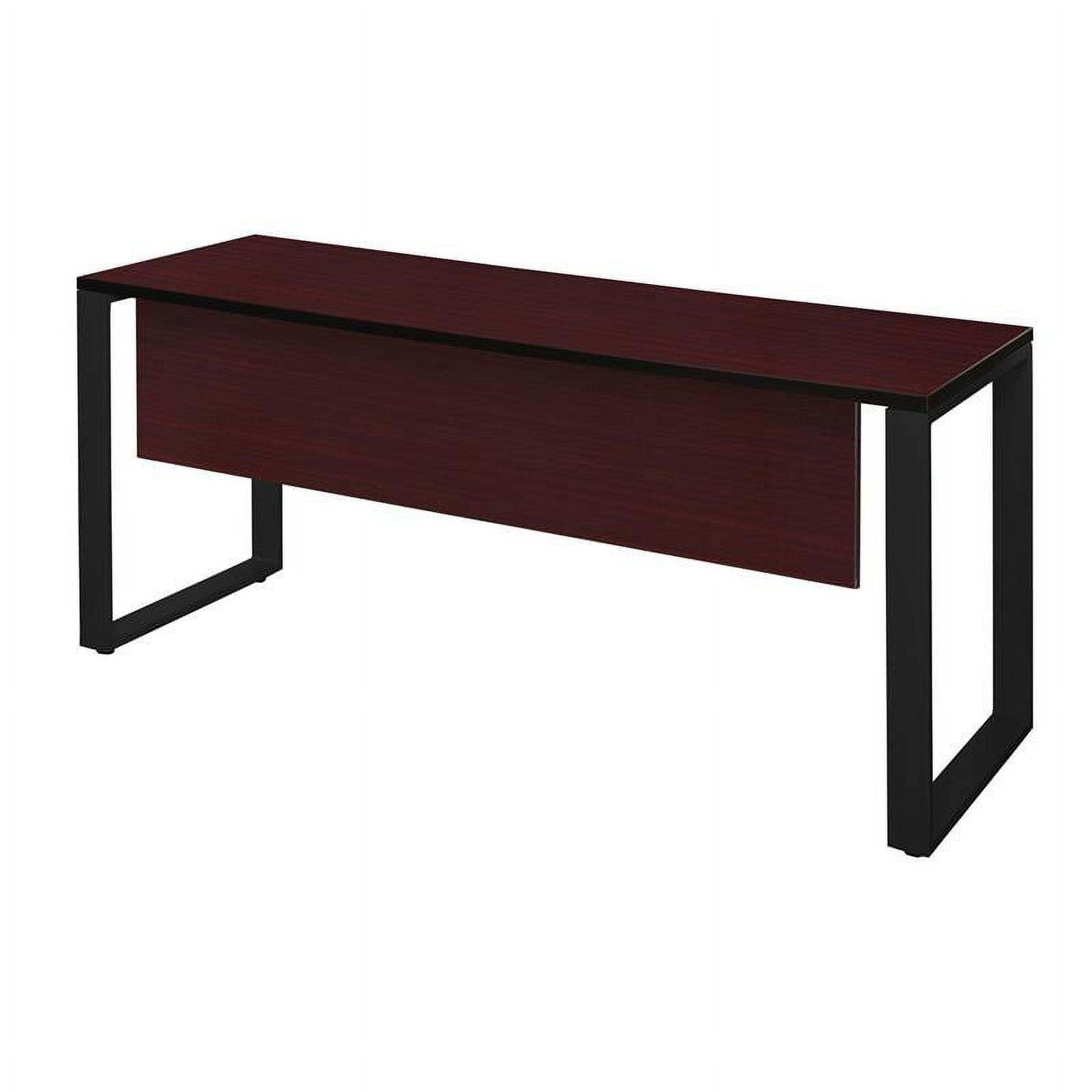 Structure 60" x 24" Training Table with Modesty Panel- Mahogany/Black ...