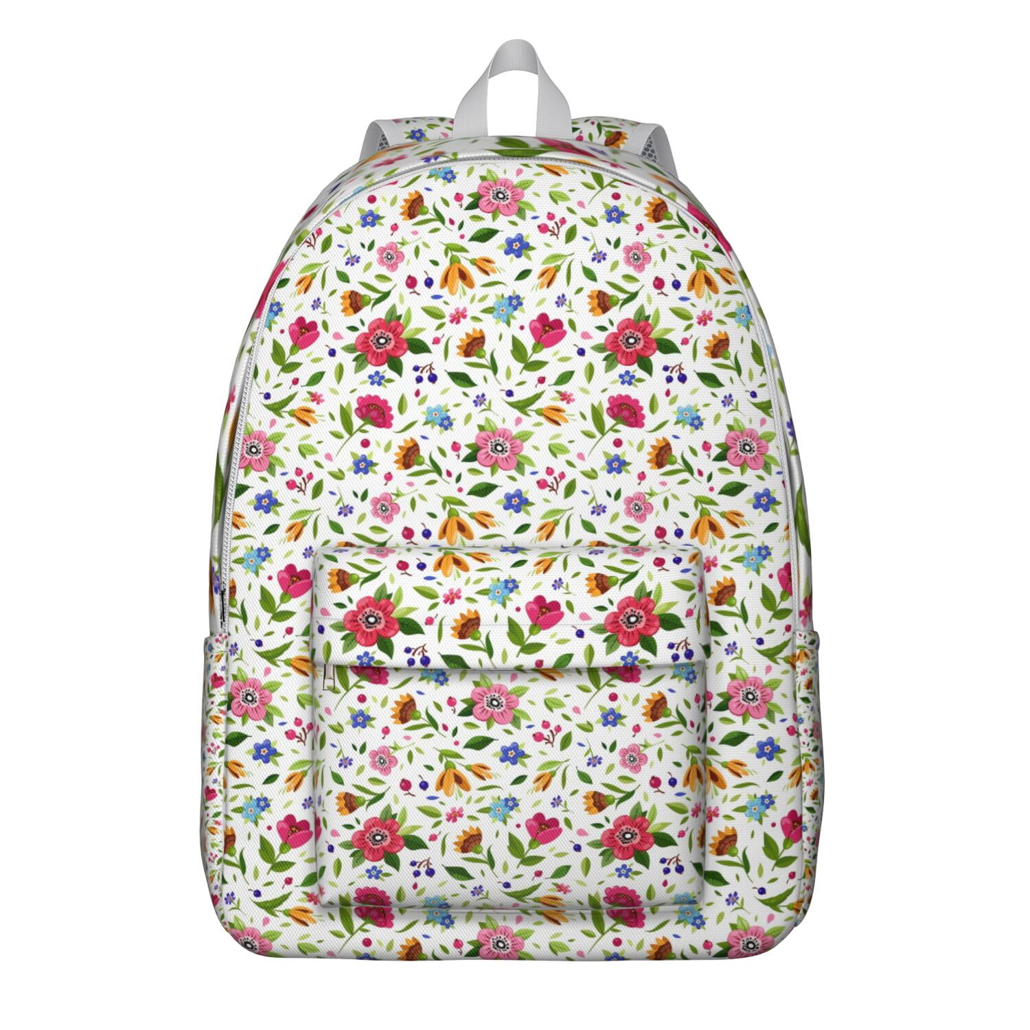 Structured Sunflower Print Backpack with Multiple Access Points ...
