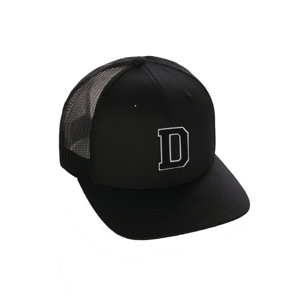 Structured Trucker Mesh Hat Custom Colors Letter D Initial Baseball Mid ...