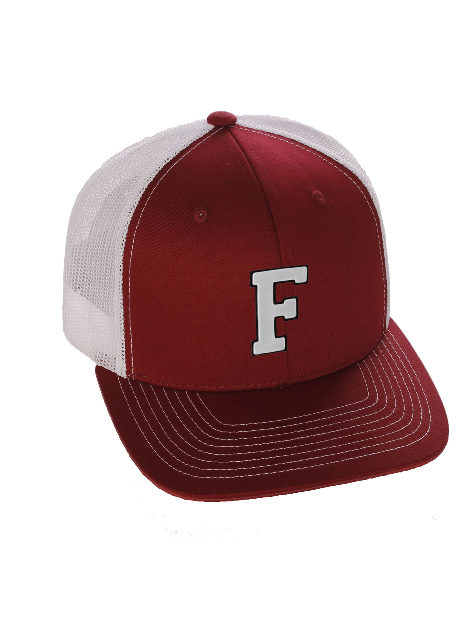 Structured Trucker Mesh Hat Custom Colors Letter F Initial Baseball Mid ...