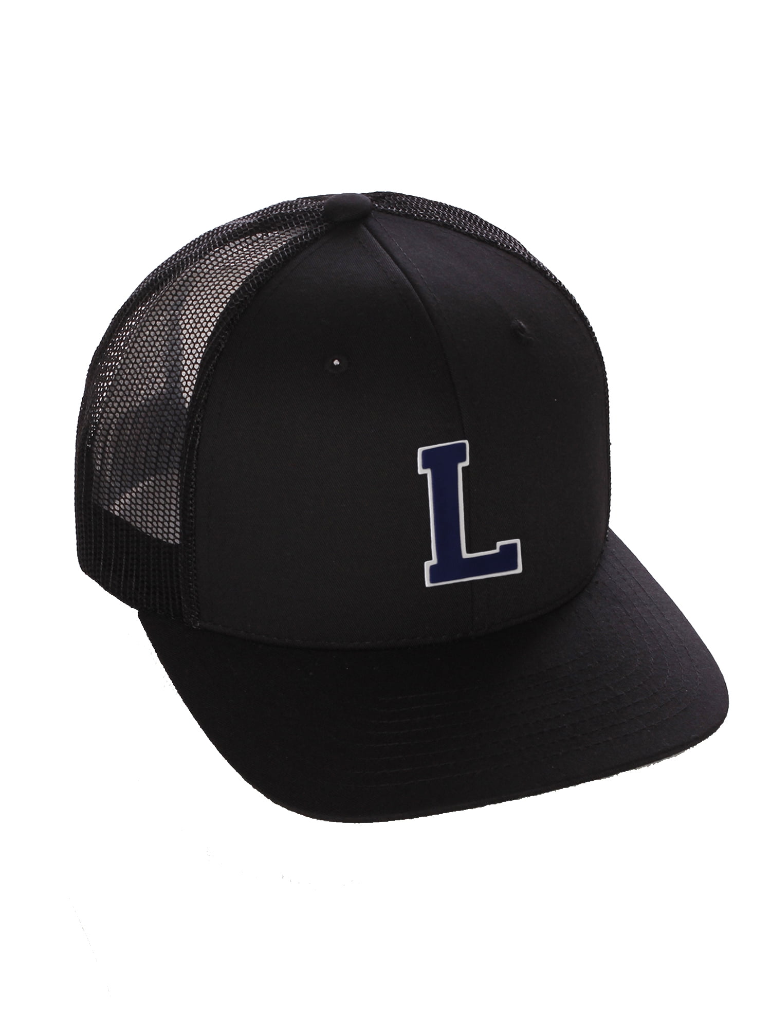 Structured Trucker Mesh Hat Custom Colors Letter L Initial Baseball Mid ...