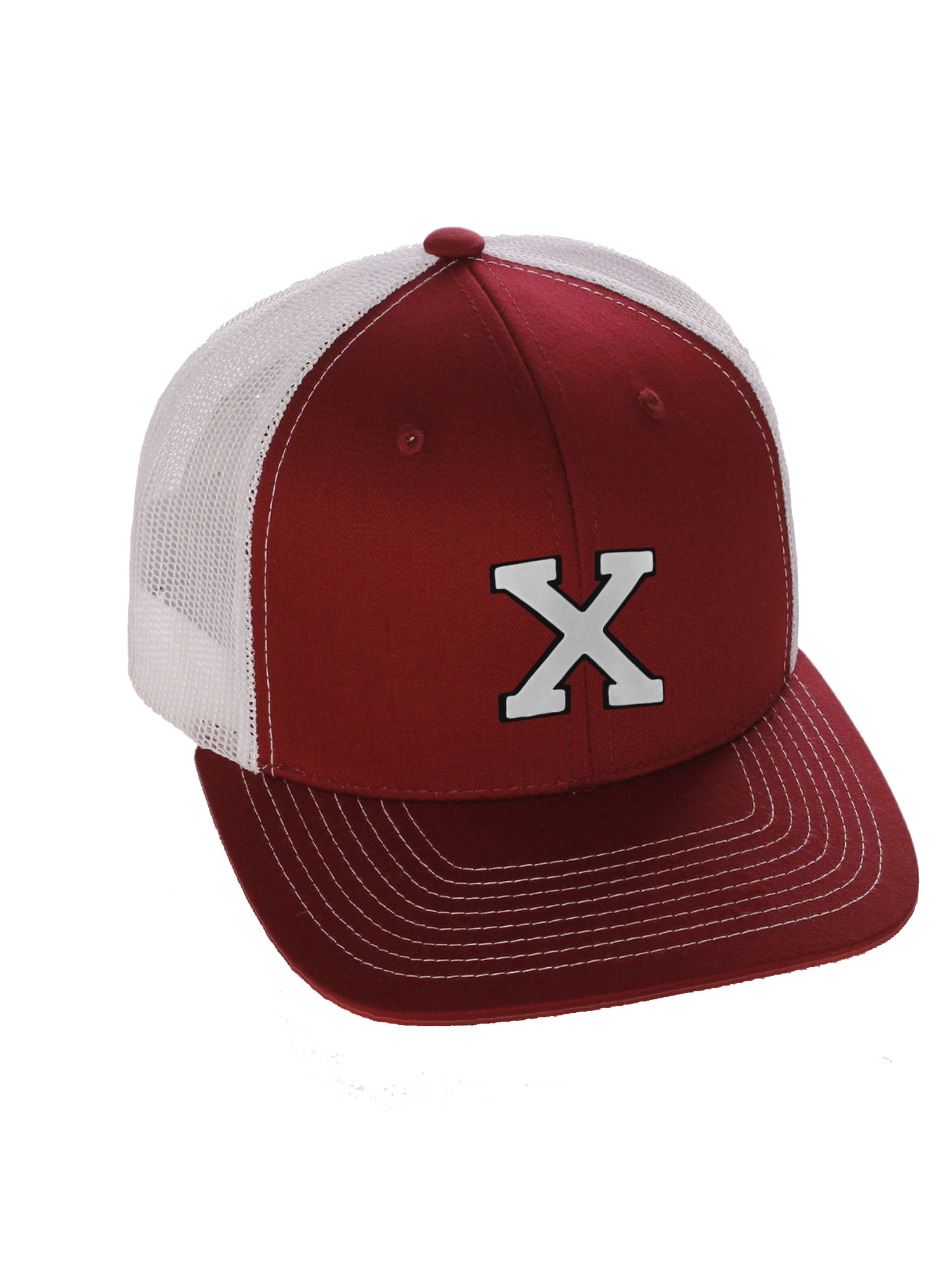 Structured Trucker Mesh Hat Custom Colors Letter X Initial Baseball Mid ...