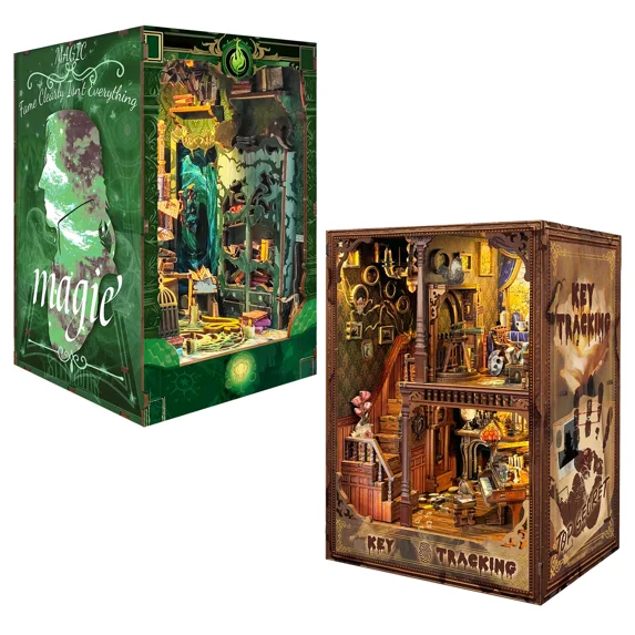 Strucwood 2-Piece DIY Book Nook Kit Set: 3D Wooden Puzzles with LED ...