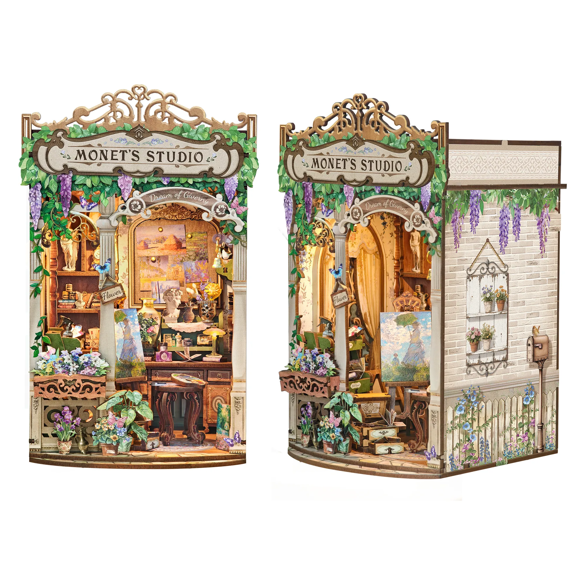 Strucwood DIY Book Nook Kit Monet's Impression Wooden Puzzles with LED ...