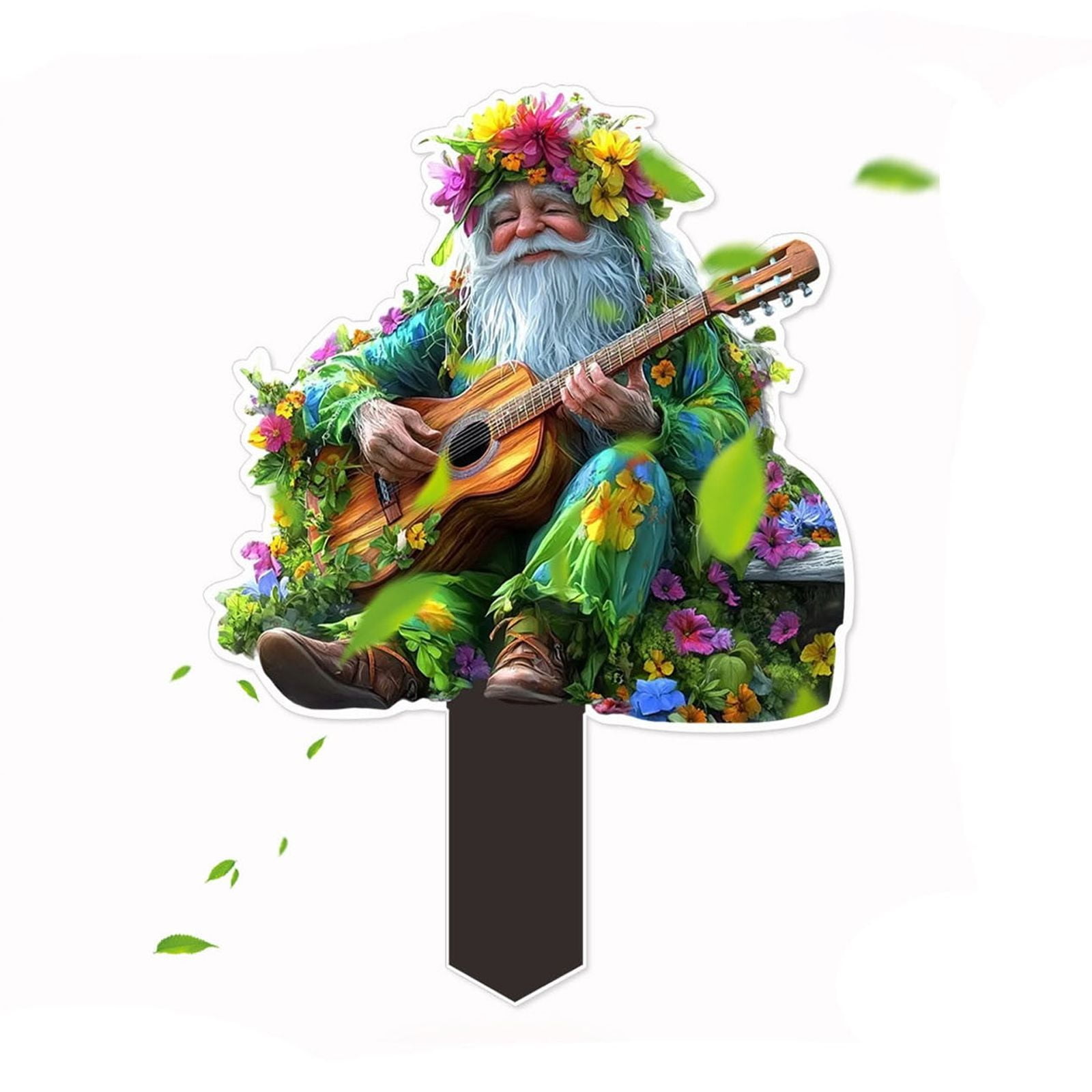 Strumming Dwarf Guitarist Stake With Musical Notes Motif Whimsical Yard ...