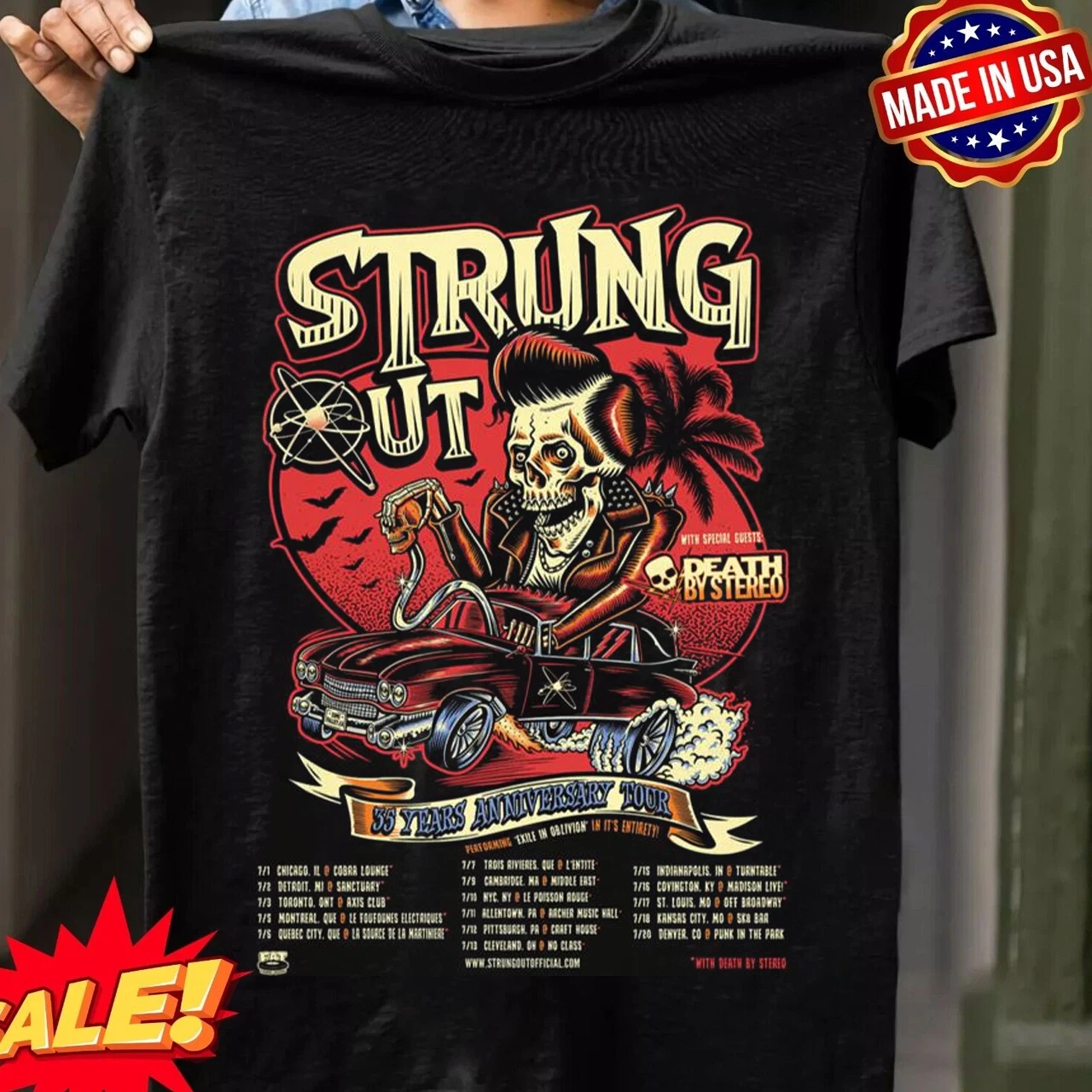 Strung Out 35 Years Anniversary Tour 2025 Shirt Full Size Gift Fans ...