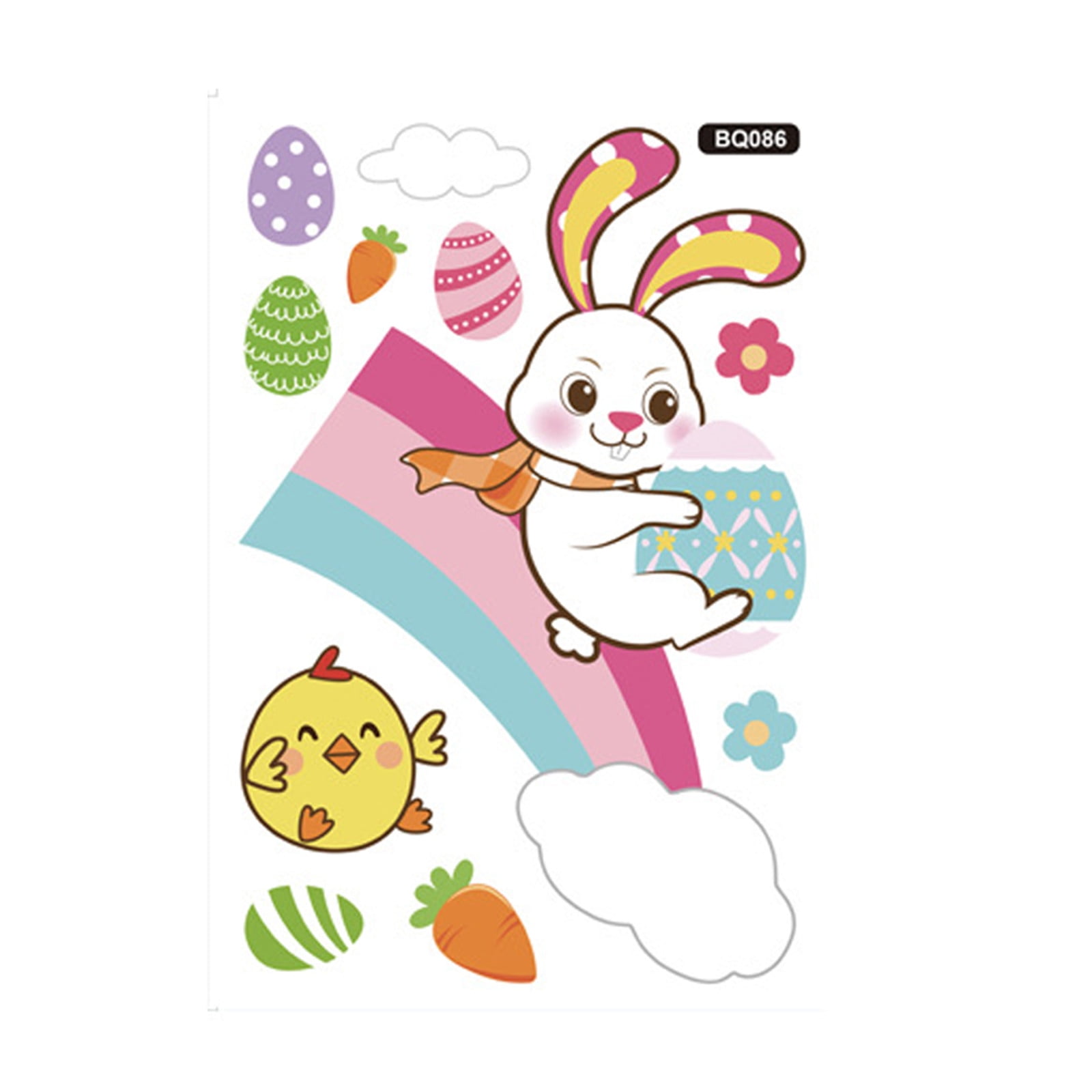 Strungten Easter Window Clings Easter Eggs Bunny Chick Carrot Window ...