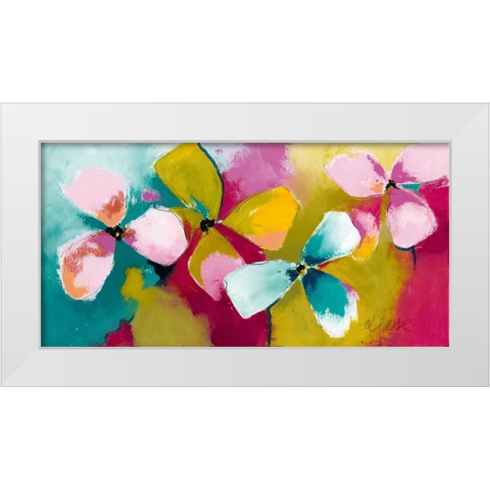 Strunk, Anne L. 32x18 White Modern Wood Framed Museum Art Print Titled - Melody III - Walmart.com