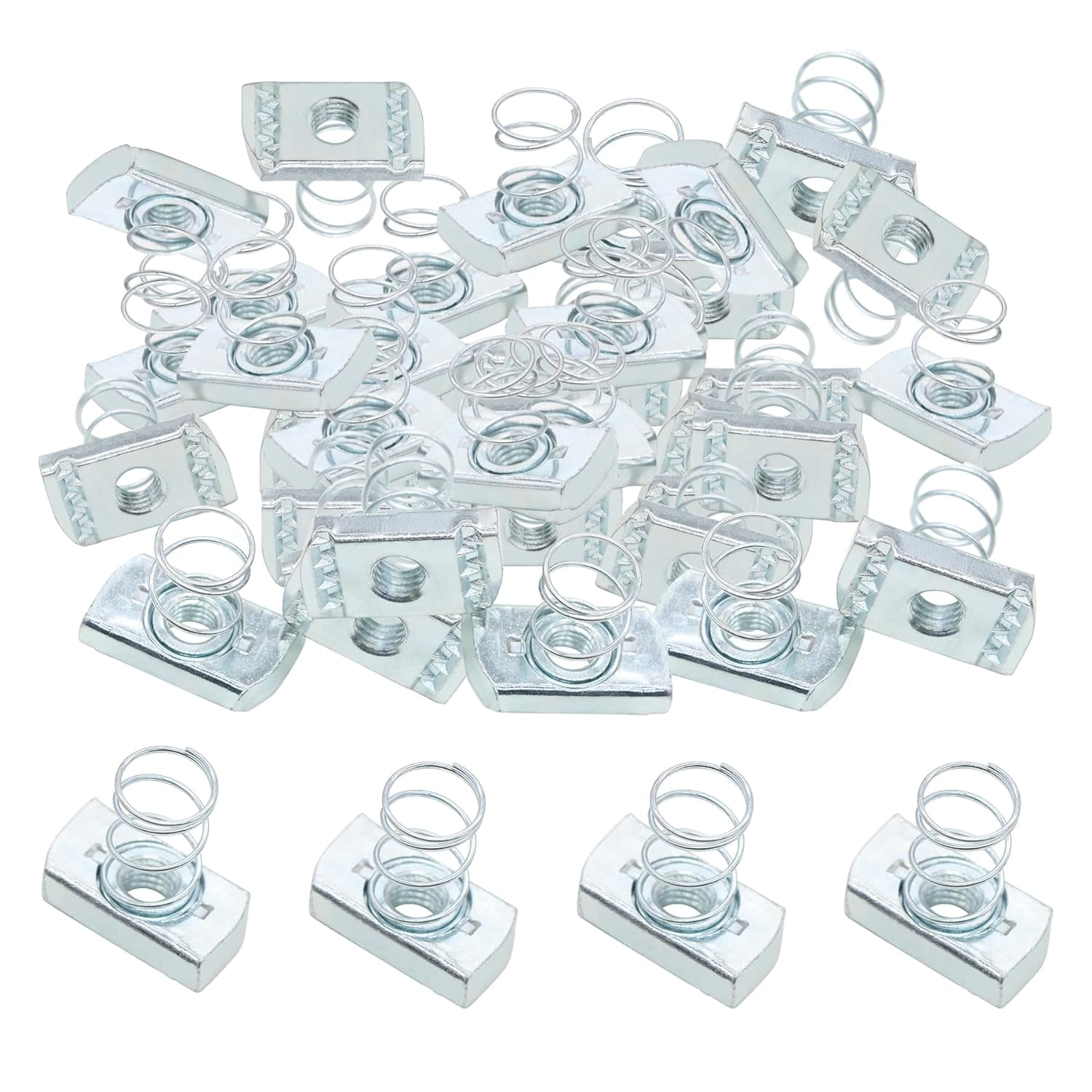 Strut Channel Nuts, 1/4-20 Short Spring Channel Nuts with Zinc ...
