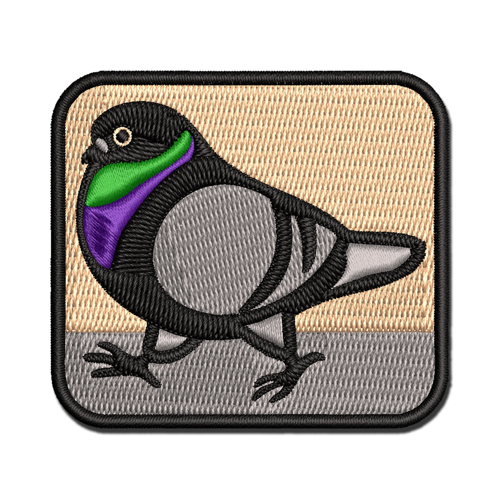Strutting Common Rock Pigeon Bird Applique Multi-Color Embroidered Iron ...