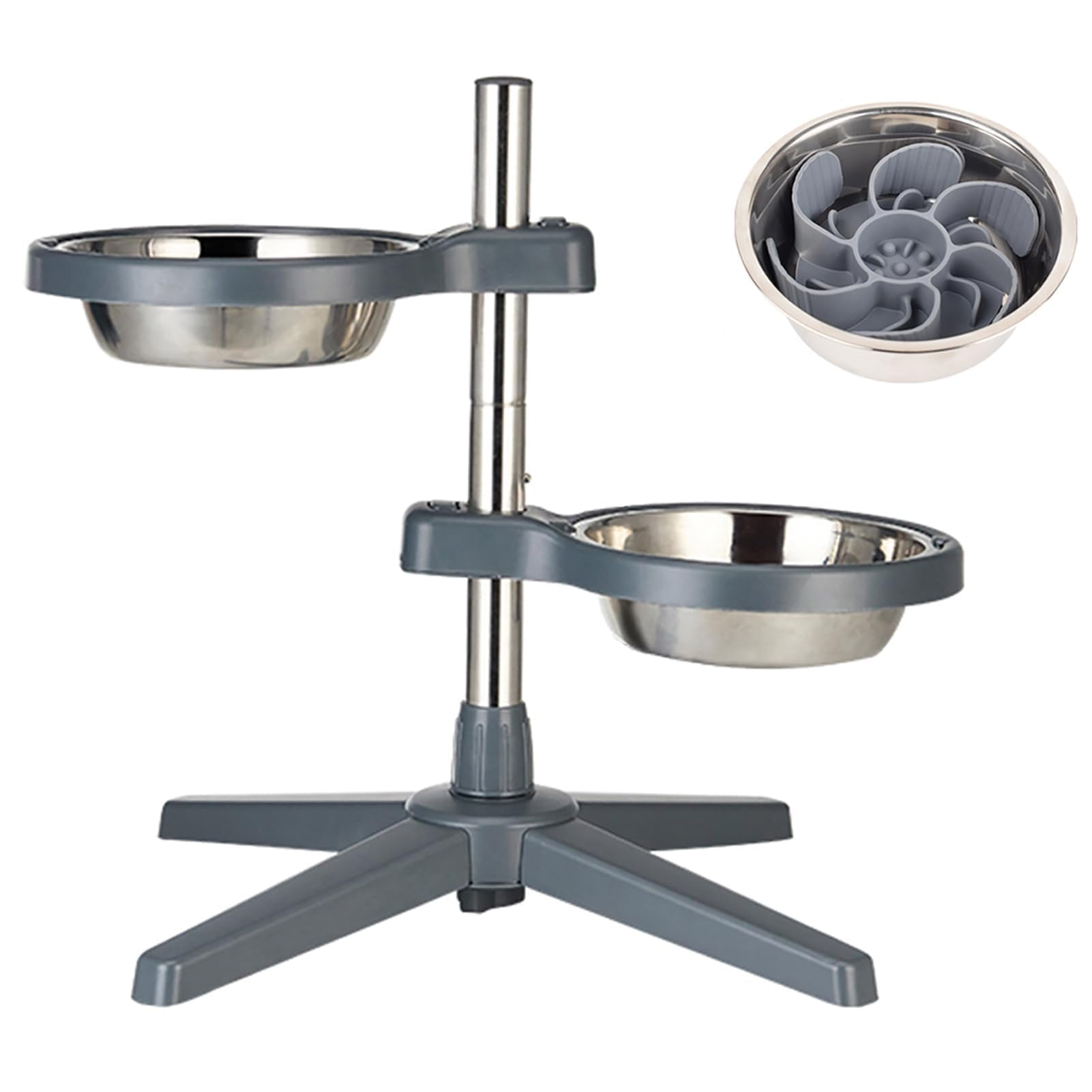 Stryfull Elevated Dog Bowls, MZF22 Adjustable Raised Dog Bowls with 2 ...
