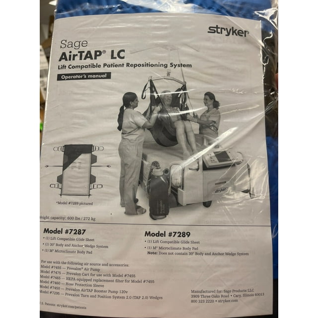 Stryker Sage AirTap LC Patient Repositioning System Guide Sheet Body ...