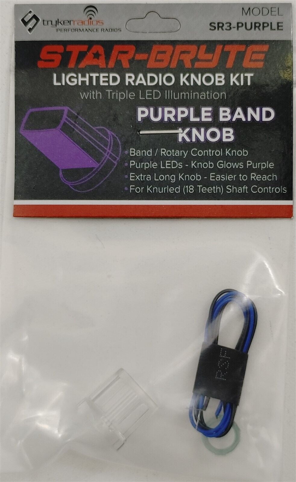Strykerradios SR3-PURPLE Star-Bryte Lighted Radio Knob Kit w/ Triple ...