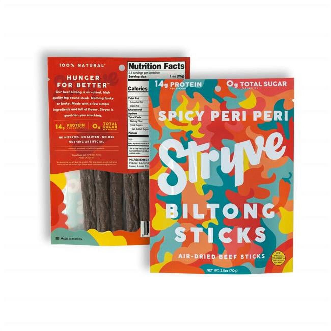 Stryve Foods 9670029 2.5 oz Spicy Peri Peri Biltong Sticks - Walmart.com