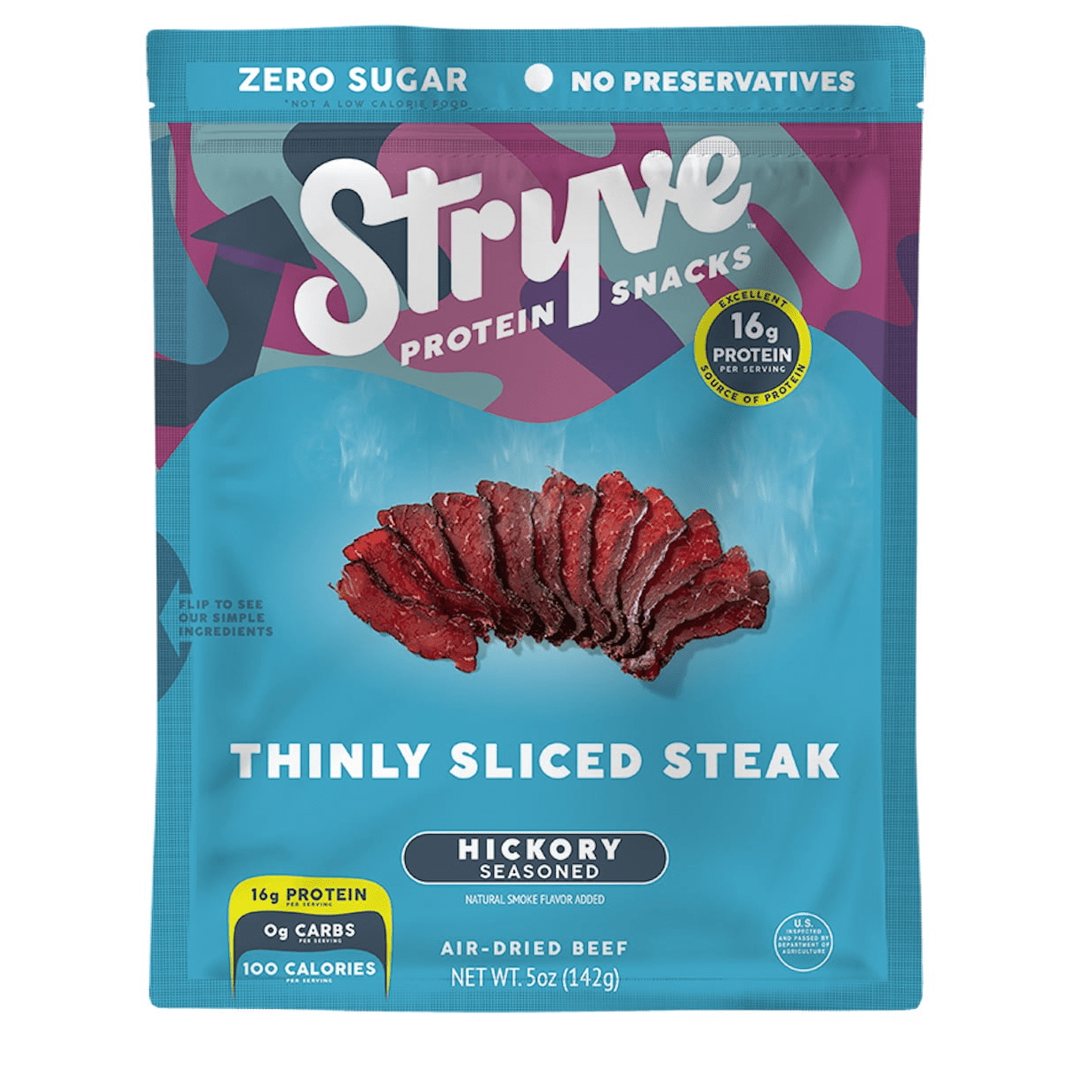 Stryve Hickory Thinly Sliced Steak 5oz Resealable Bag - Walmart.com