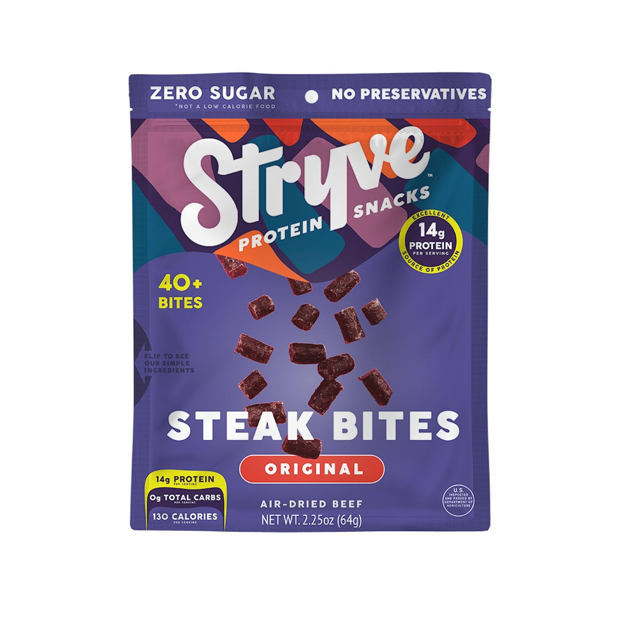 Stryve Protein Snacks - STF9 Protein Rich, Beef Bites | 28g Protein ...