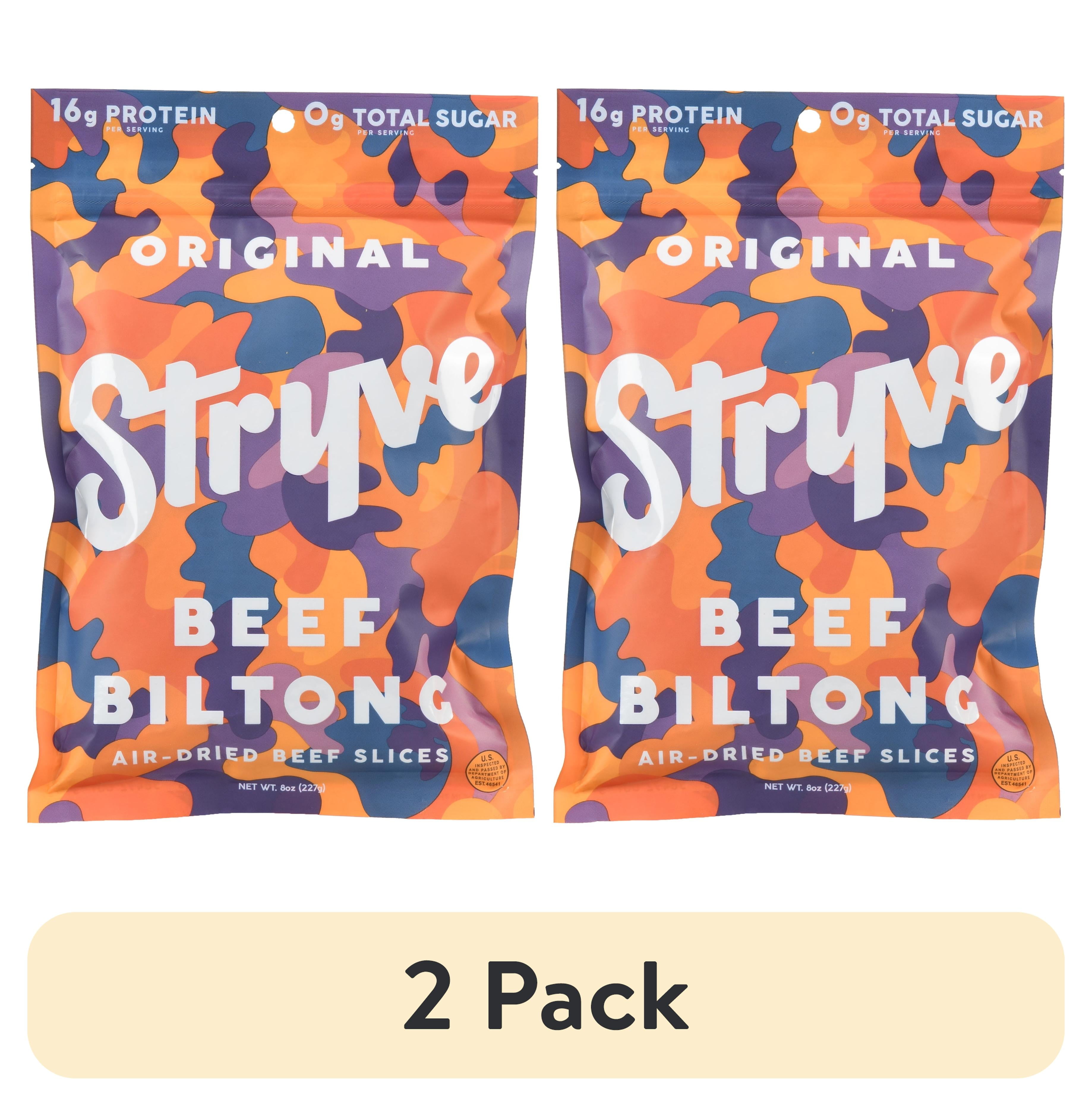 (2 pack) Stryve Zero Sugar Original Beef Biltong Beef Slices 8oz ...
