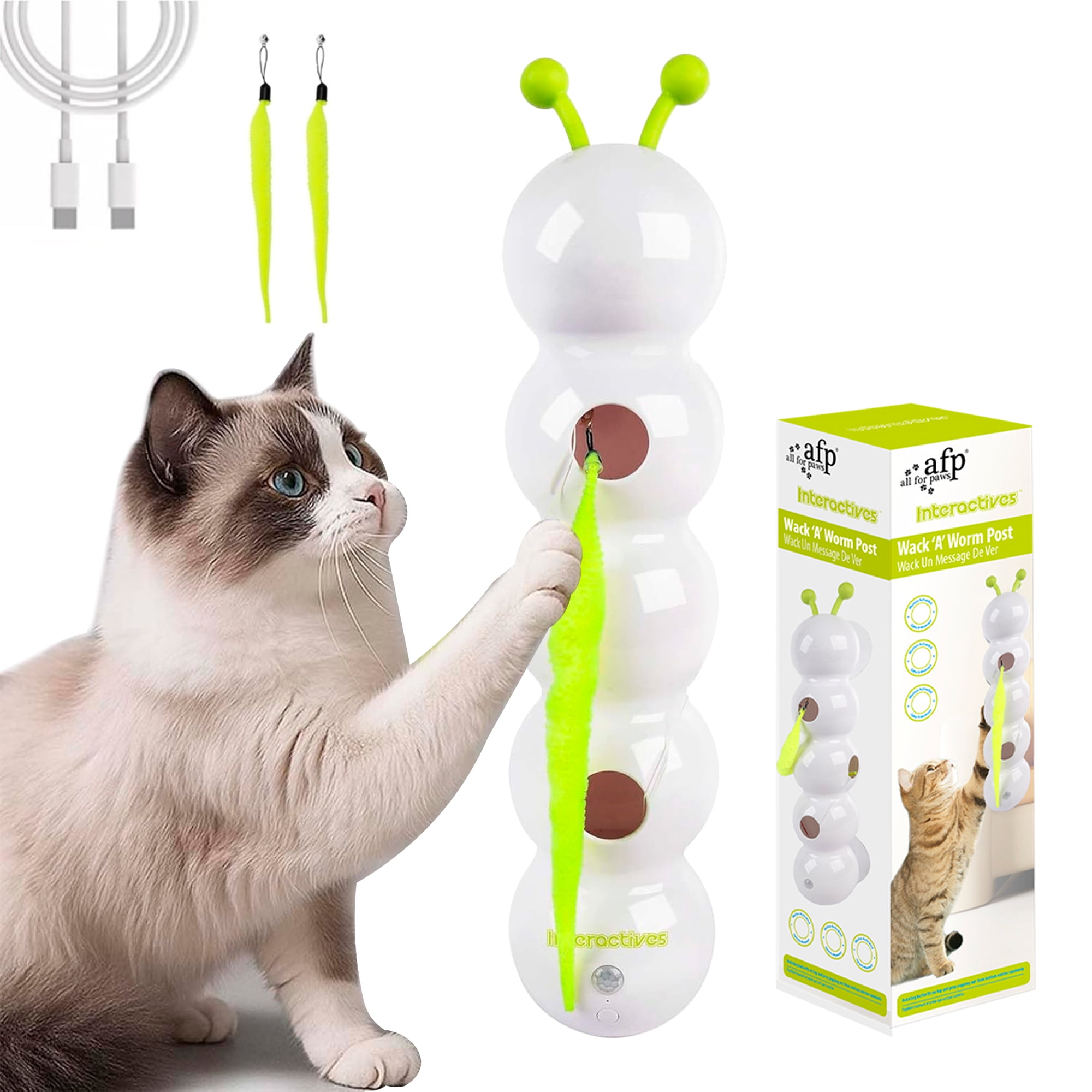 Sttlejura Electric Feather Tail Cat Toy with Suction Cup – Interactive ...