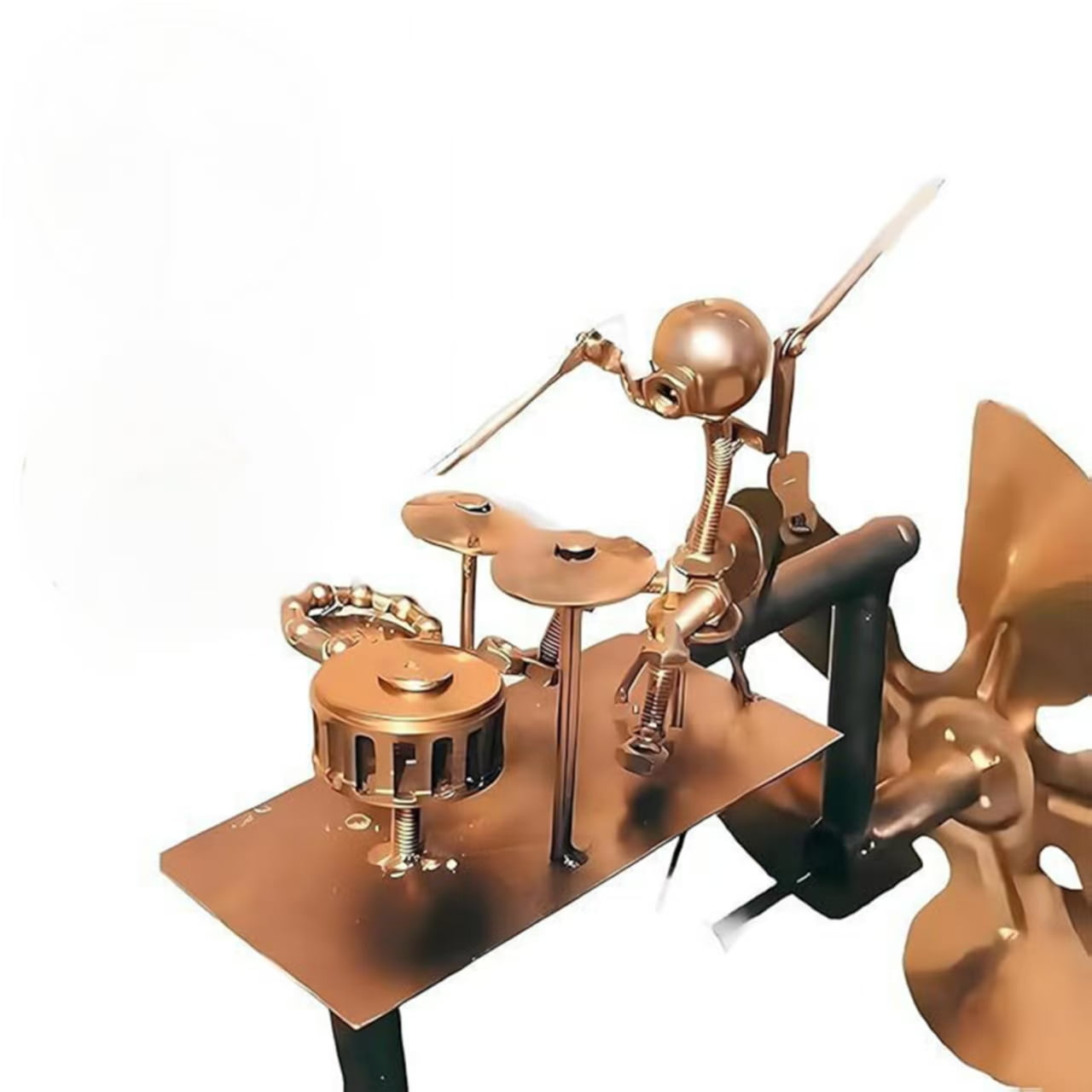 Sttlejura Handmade Steampunk Drummer Windmill – Kinetic Metal Garden ...