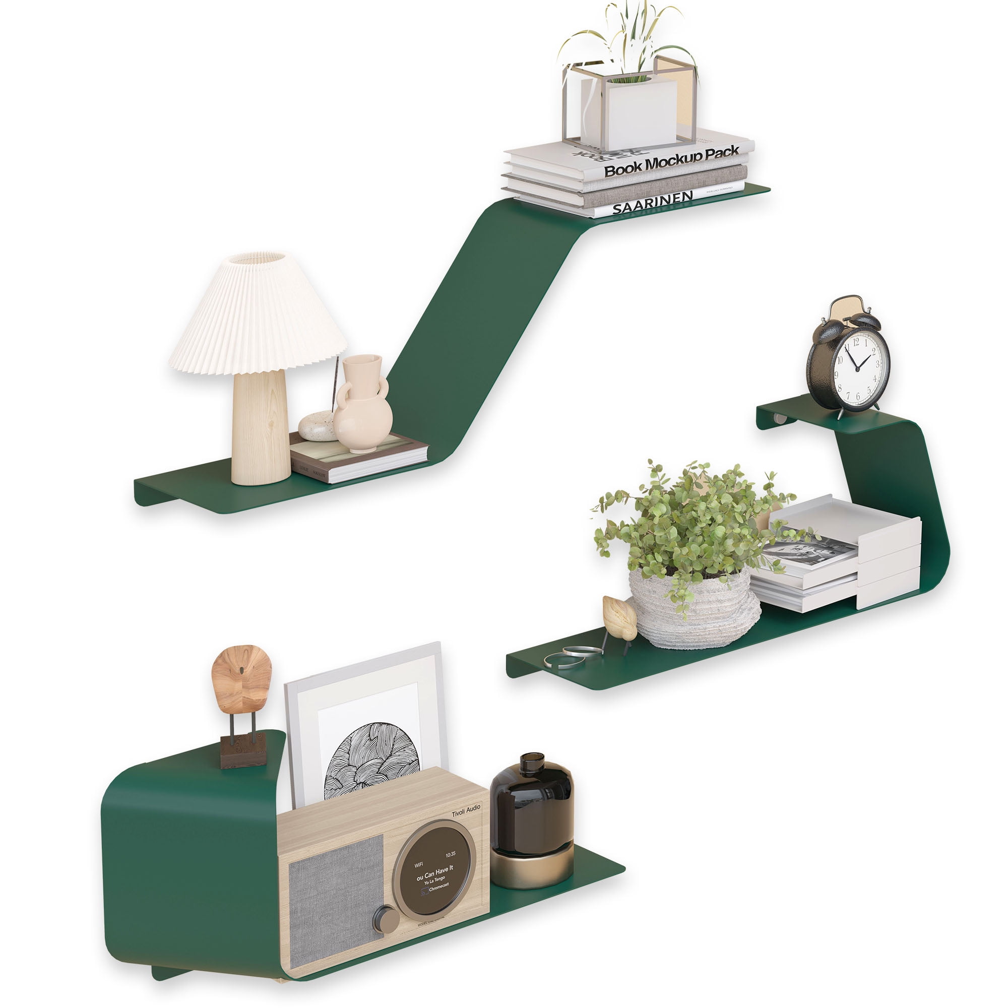 Sttoraboks Floating Shelves, Wall Shelf, Set of 3 Wall Mounted Metal ...